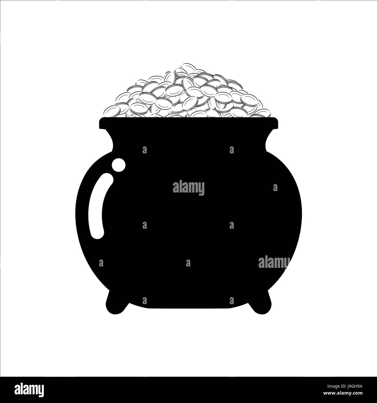 Pot of gold icon on white background. Isolated treasures leprechaun ...