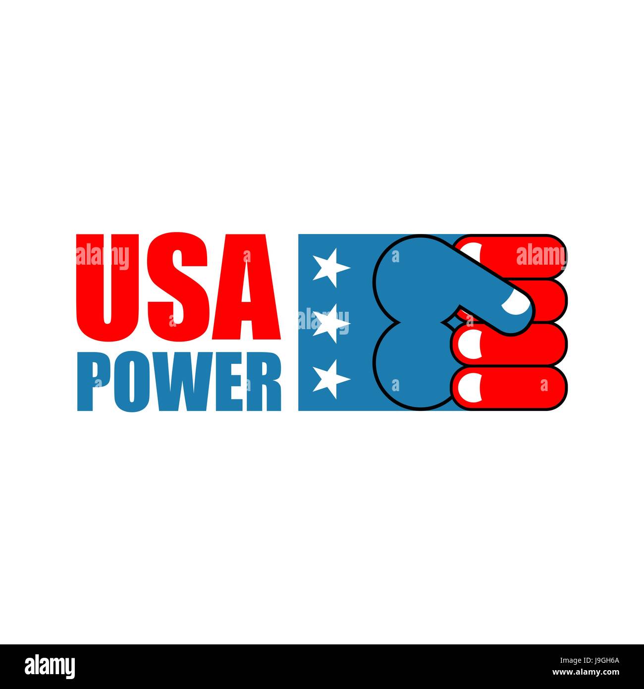 USA power. Patriot fist emblem. Sign of strong America. Logo for armed ...