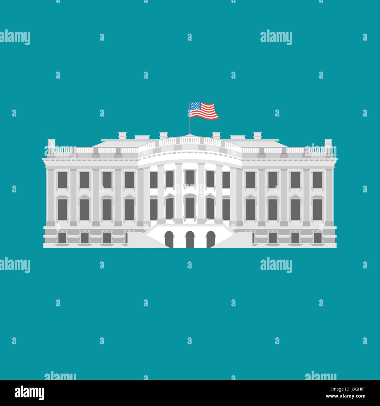 White House America. Residence of President USA. US government building ...