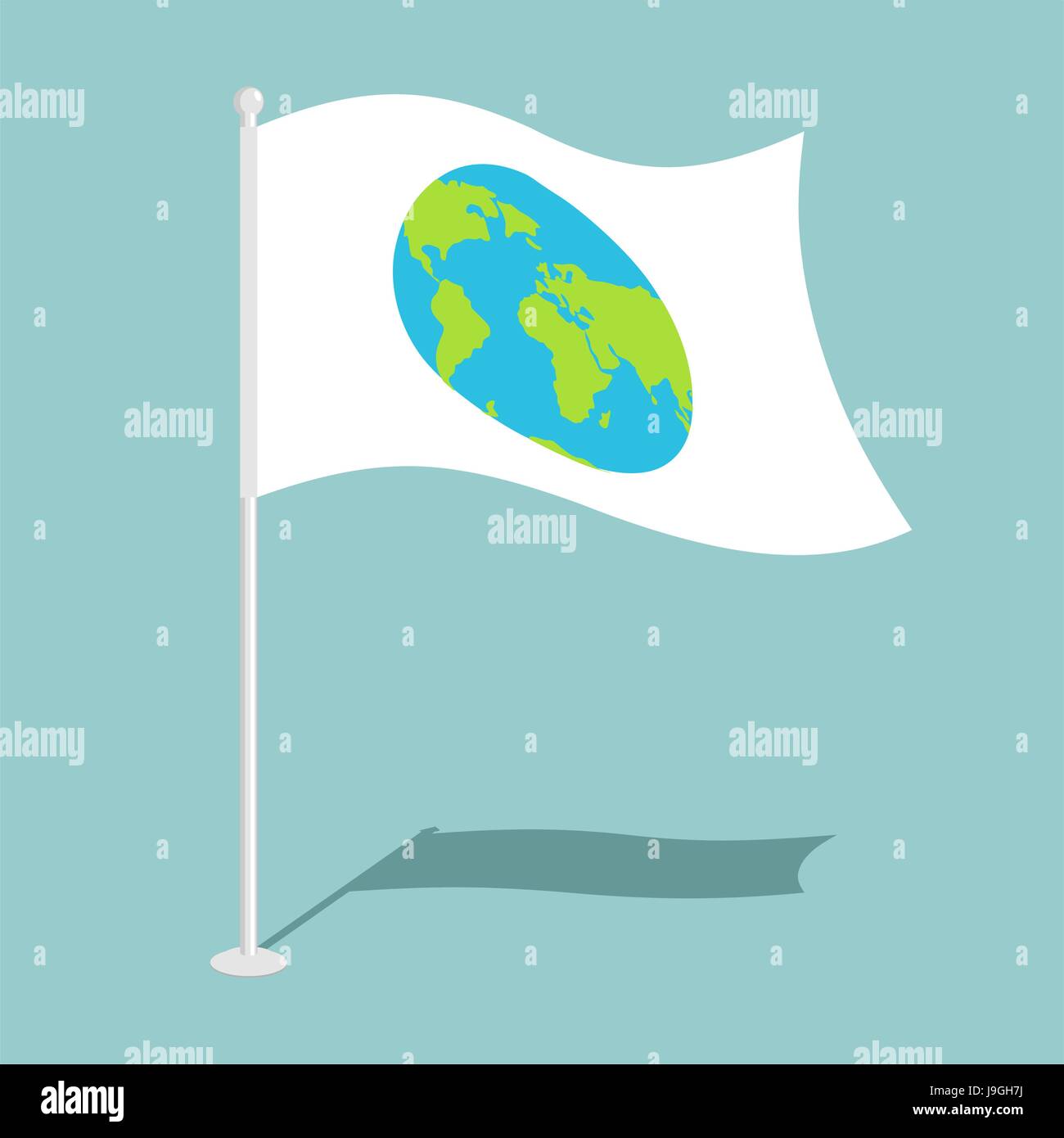 Flag earth. Official national symbol of planet. Traditional paced flag ...
