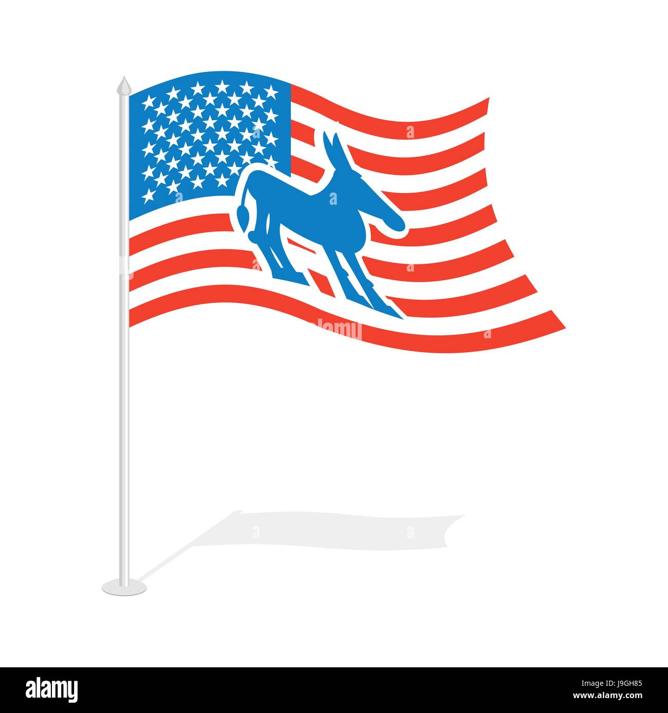 Democrat Donkey Flag. National flag of presidential election in America ...