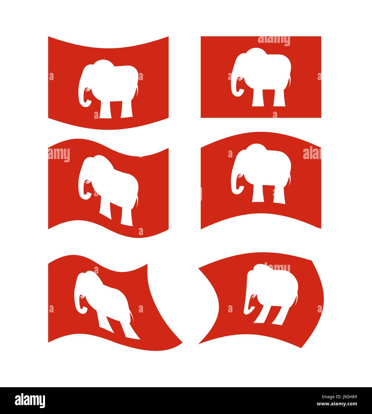 Elephant Flag. Republican National flag of presidential election in ...