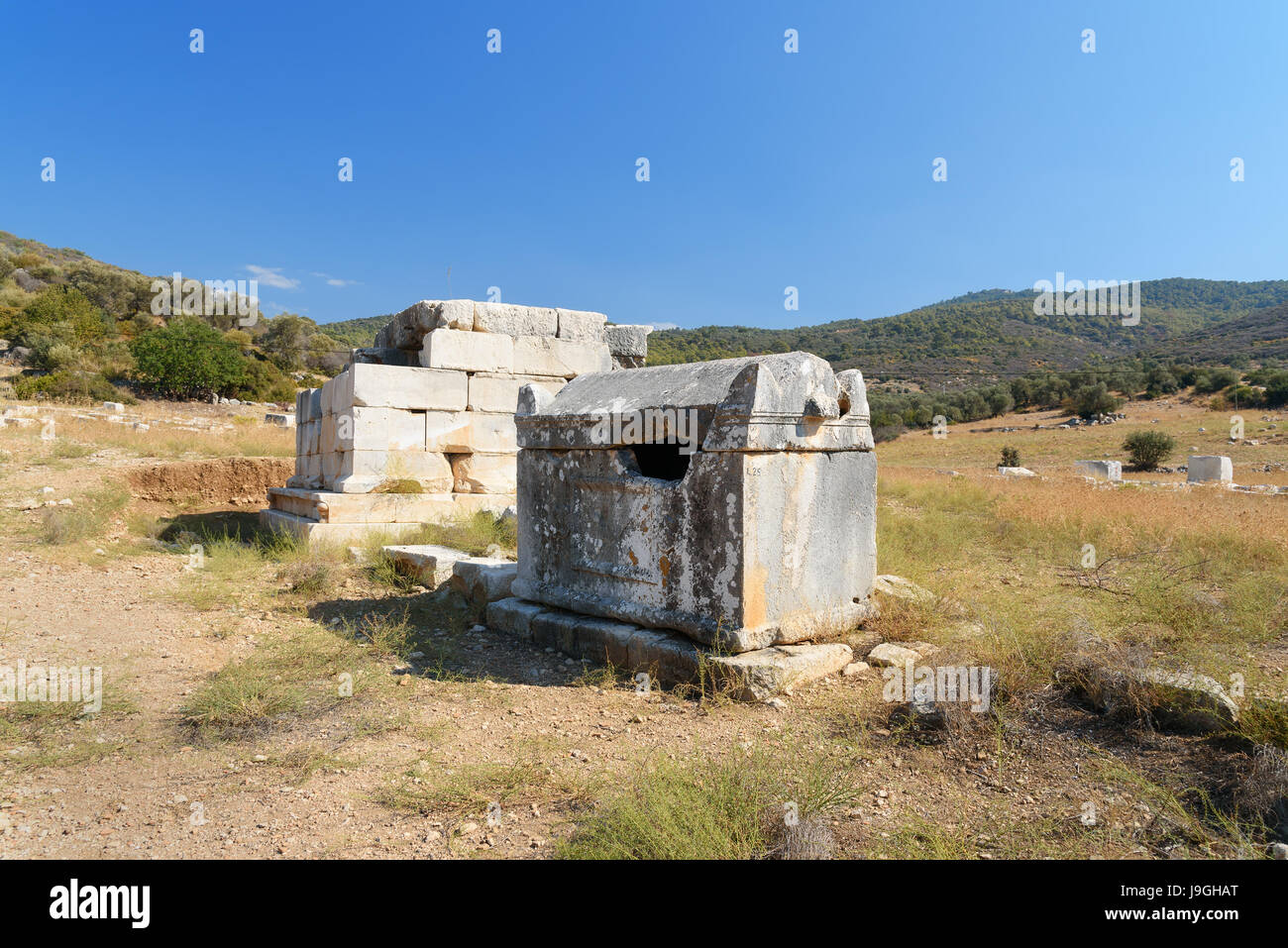 Ruin Tomb in ancient Lycian city Patara. Antalya Province. Turkey Stock ...