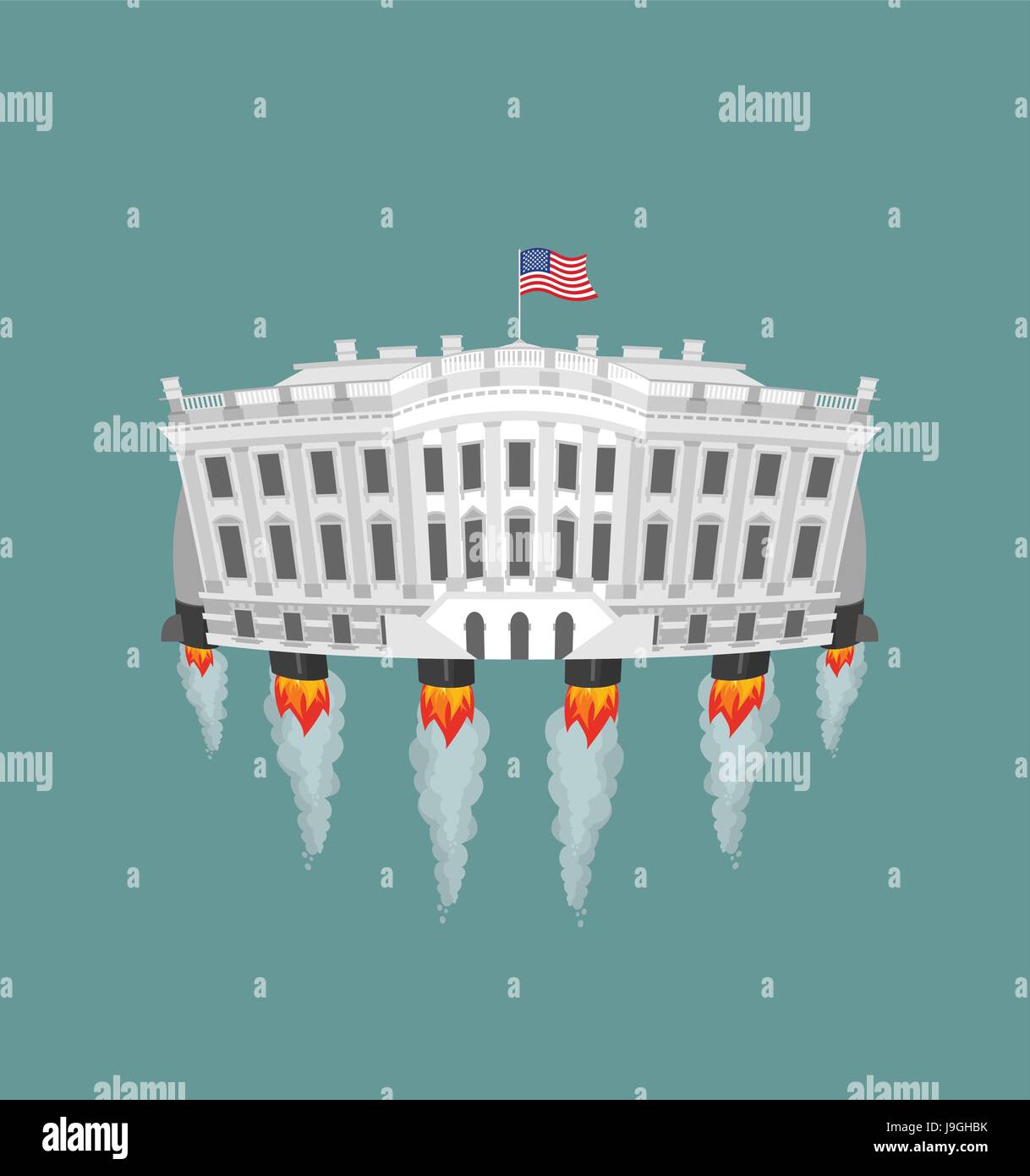 White house rocket turbine. USA President Residence in space. American ...