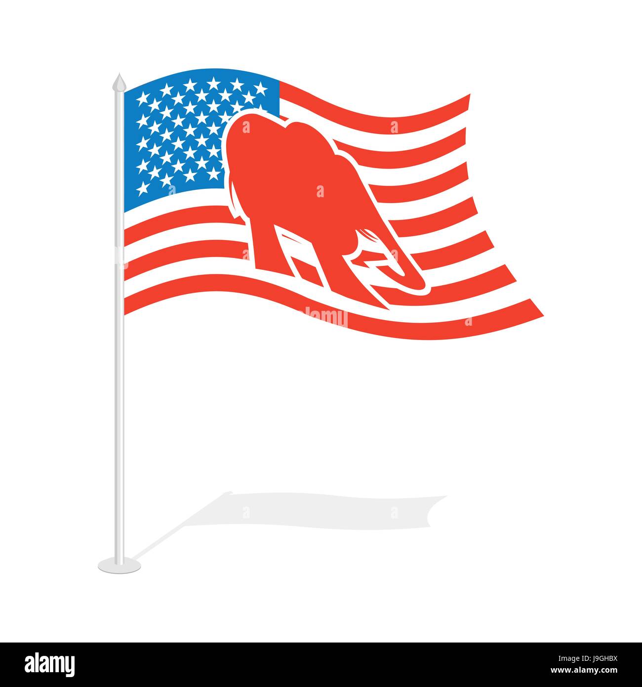 Republican elephant Flag. National flag of presidential election in ...