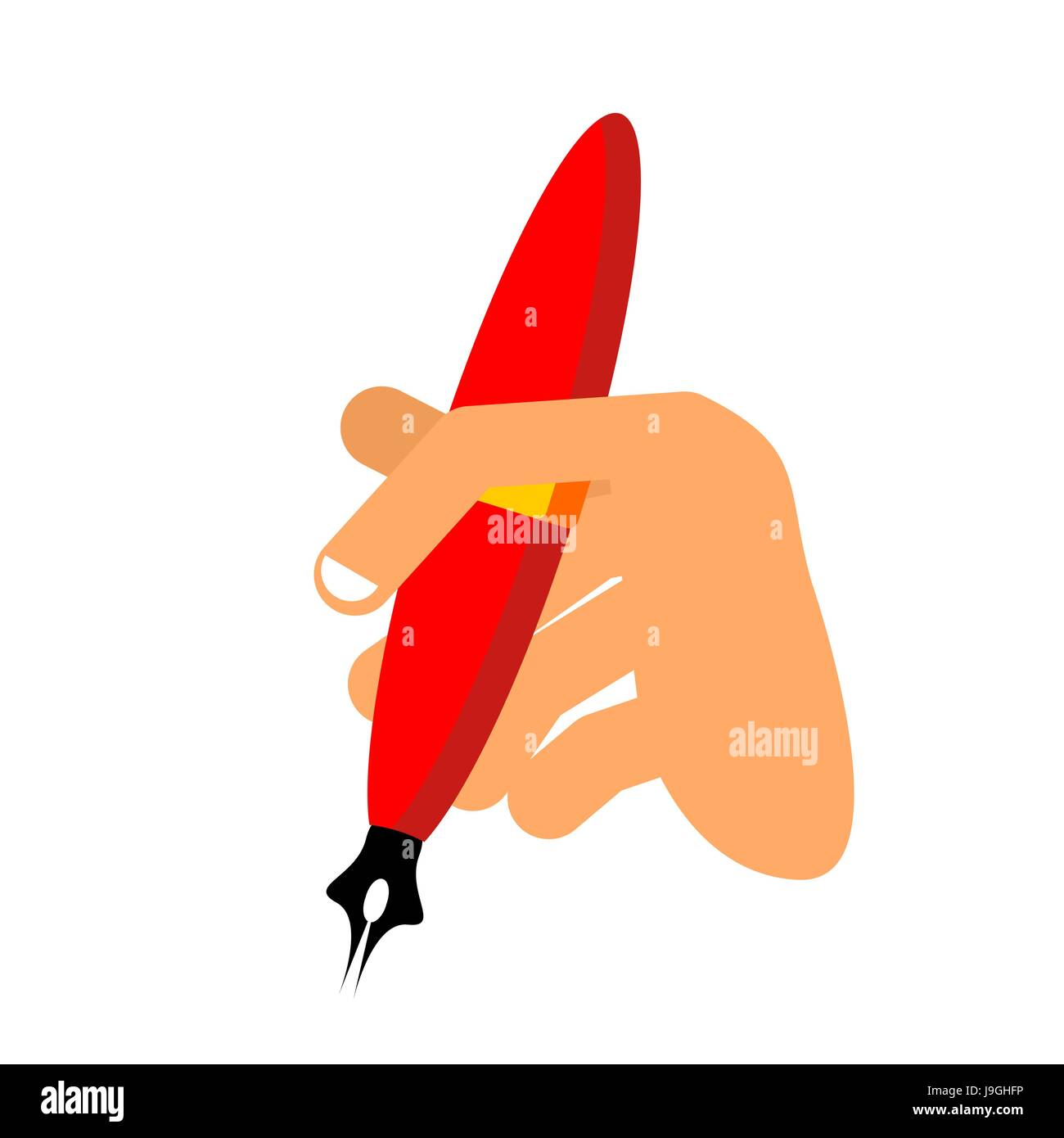 Fountain pen and hand. Vintage Writing Instruments. Retro stationery ...