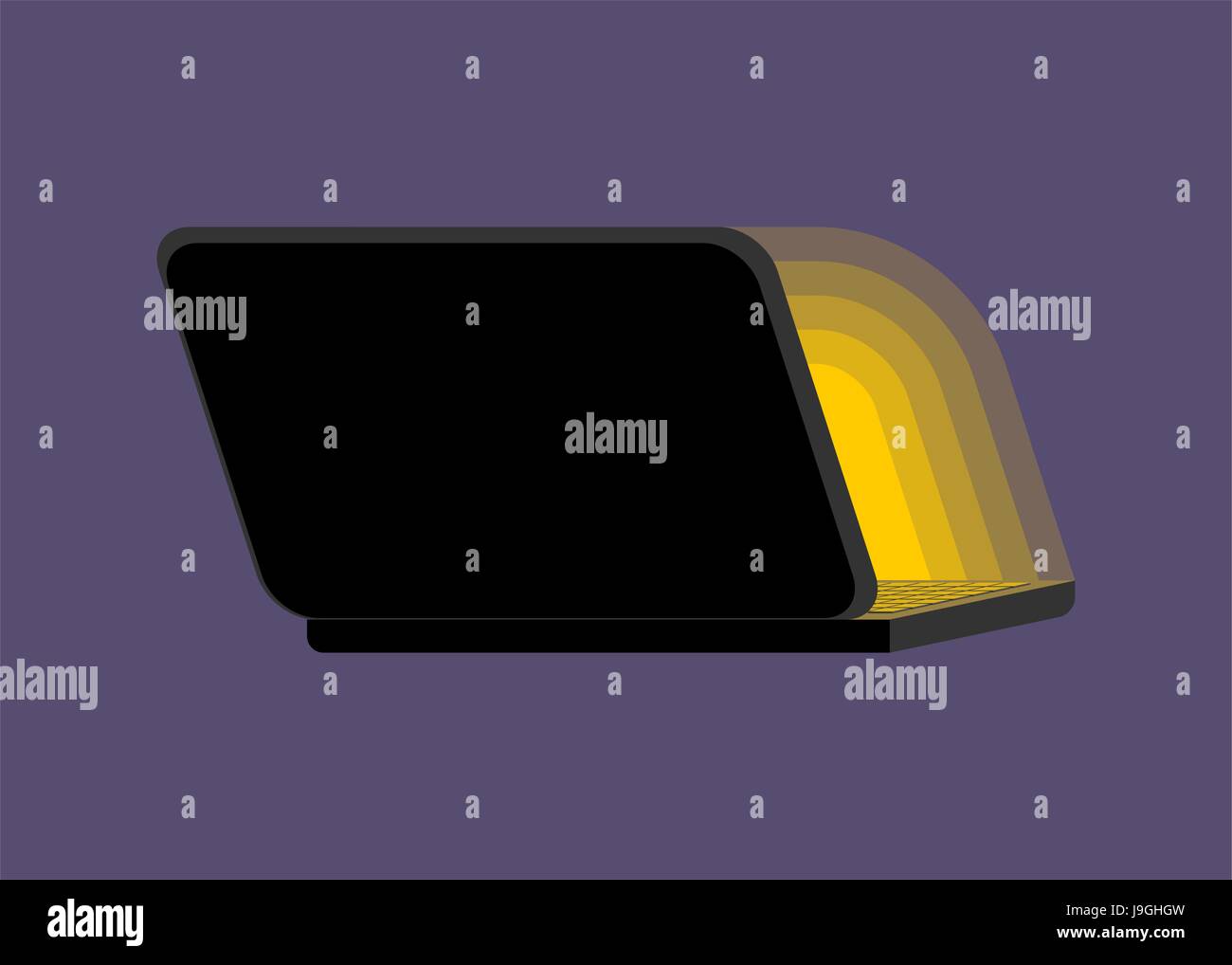 Laptop dark back view Stock Vector Images - Alamy