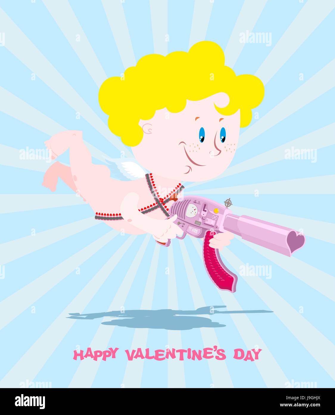 Valentines day. Valentine. Cupid and weapons. Love gun. Little angel ...