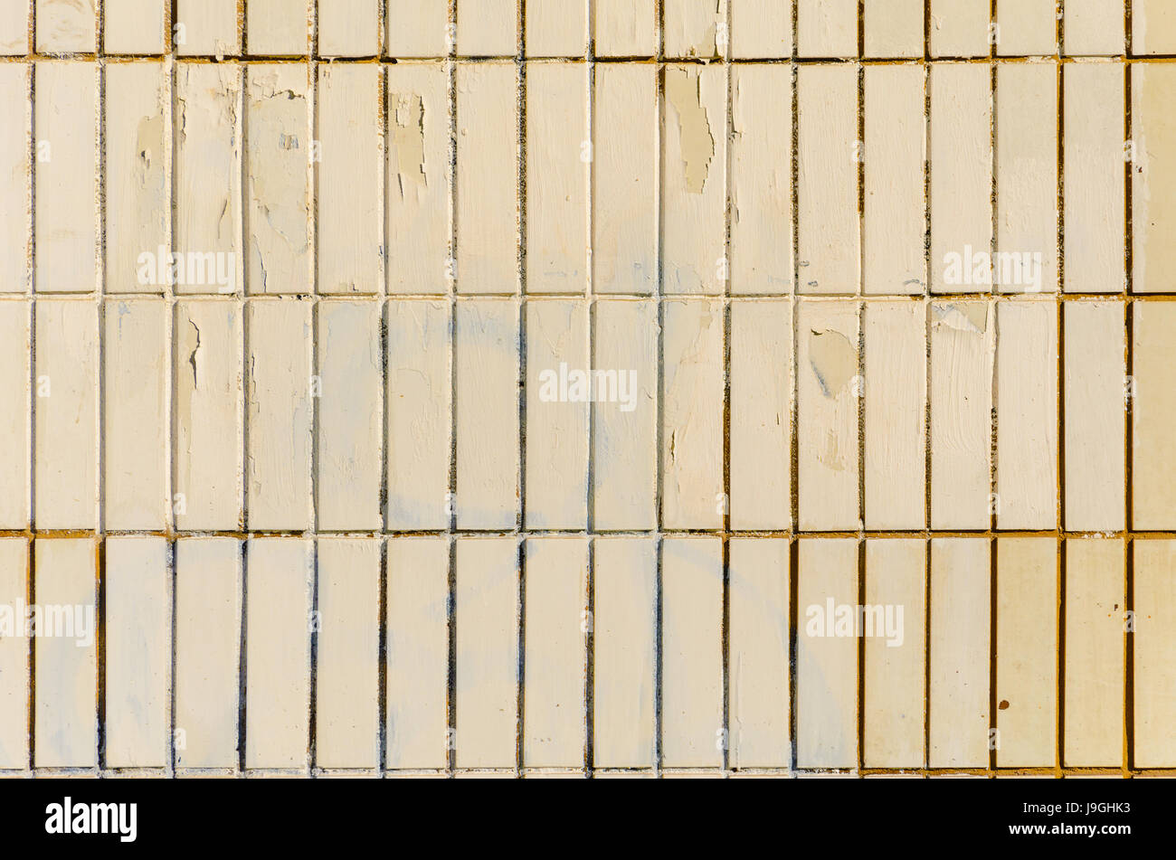 Texture of old tiles wall. Shabby background of wertical rectangular ...