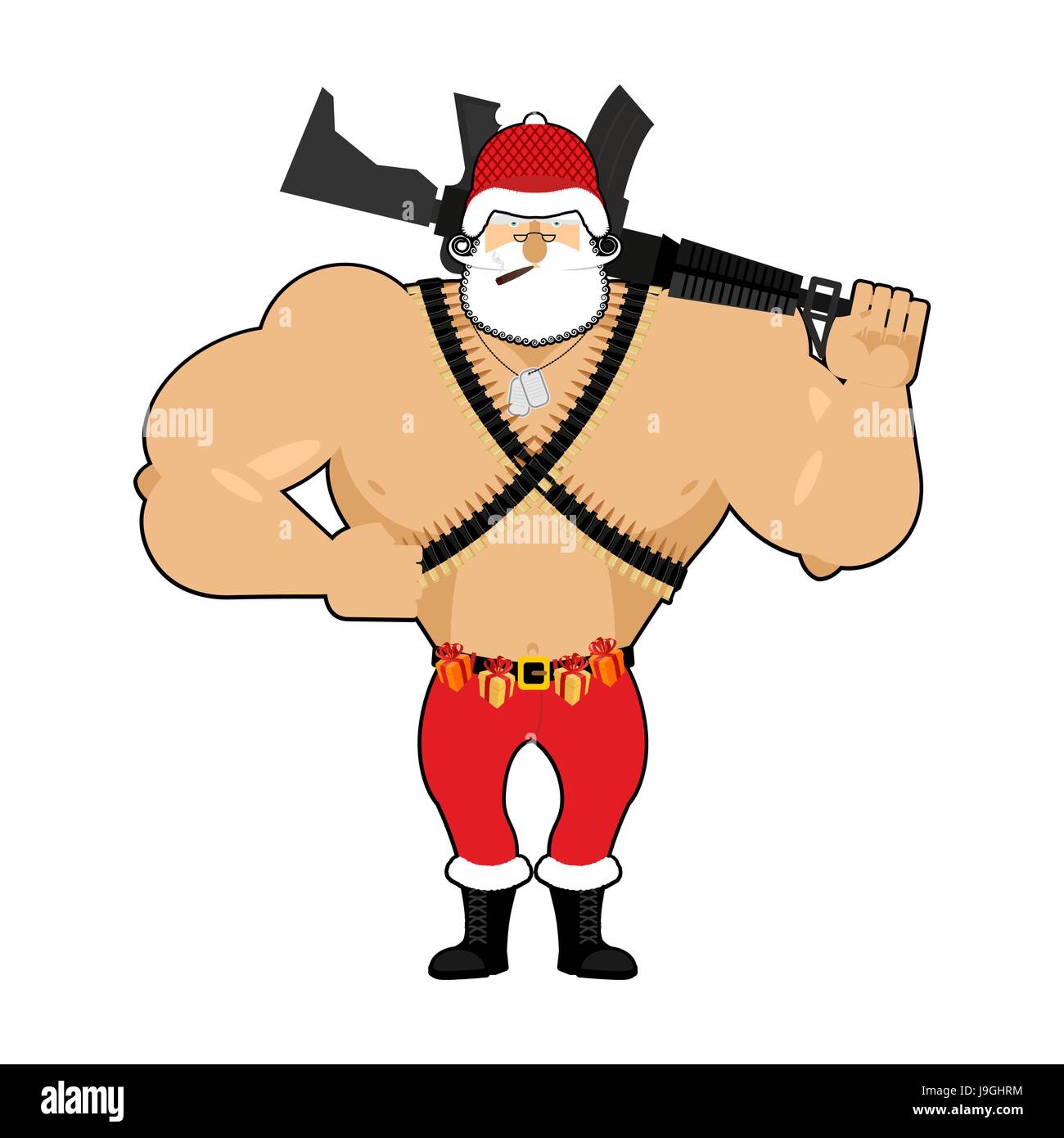 Santa holding gun hi-res stock photography and images - Alamy