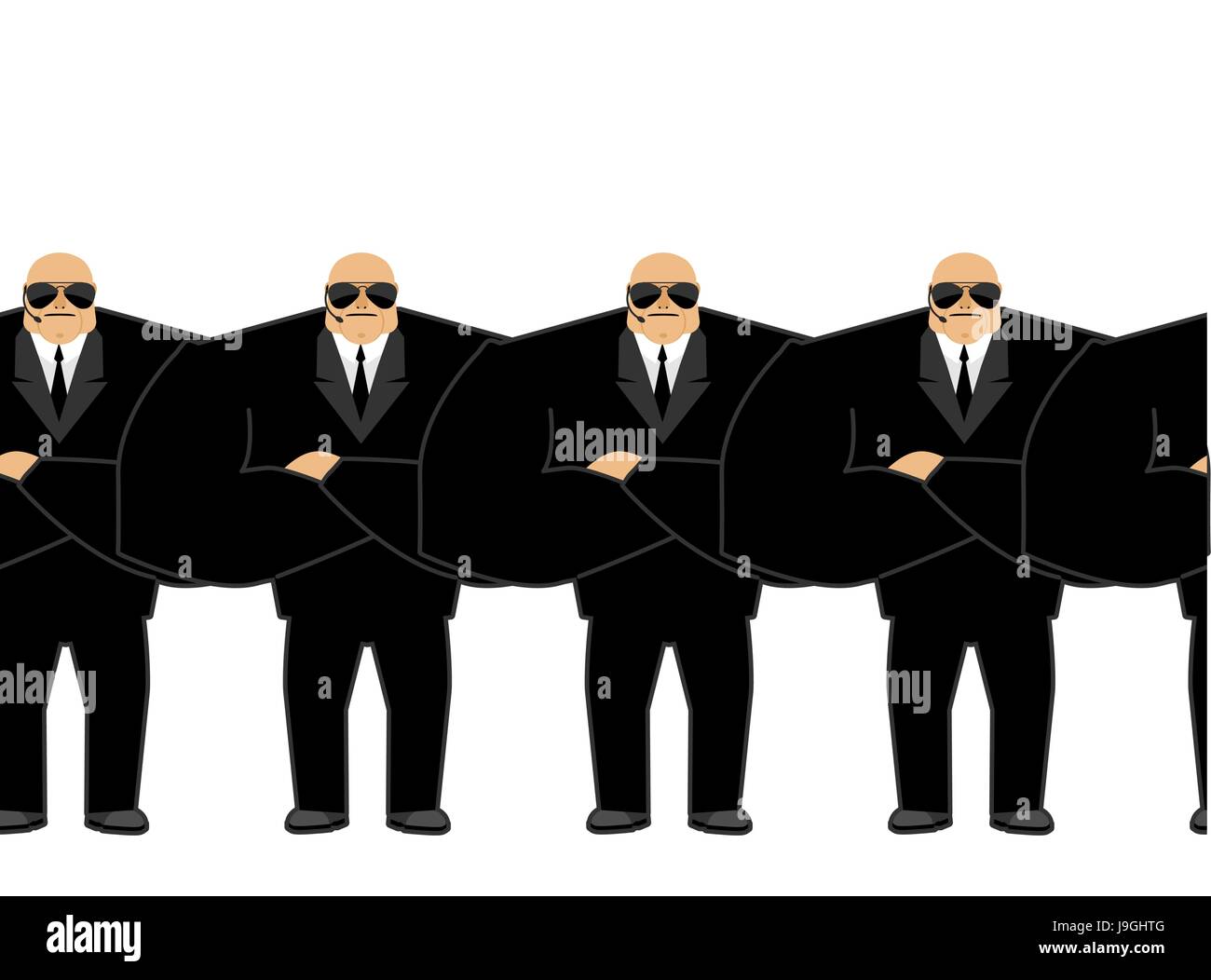 Bodyguard. Black suit and hands-free. Security man. Protection and ...