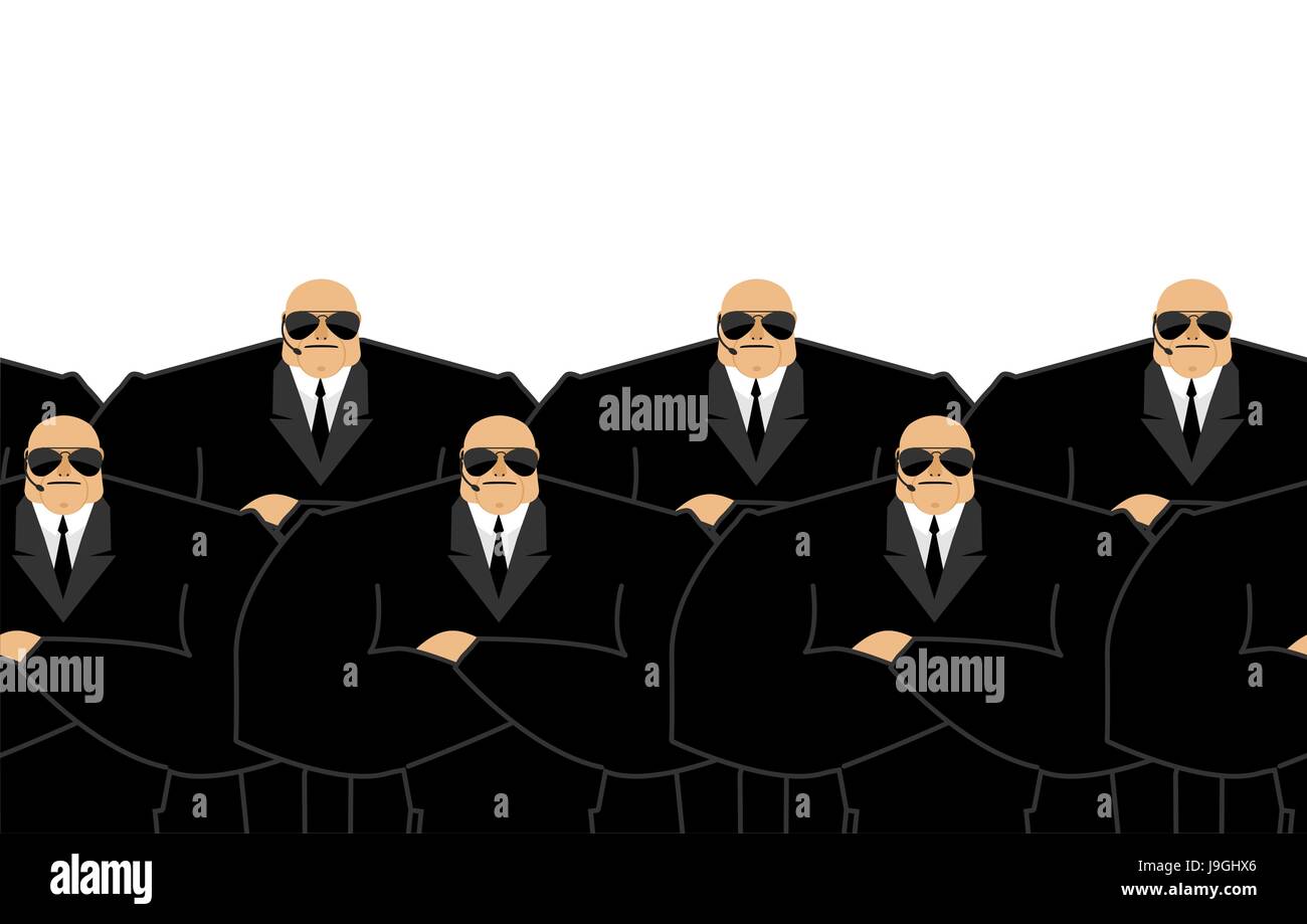 Bodyguard. Black suit and hands-free. Security man. Protection and ...