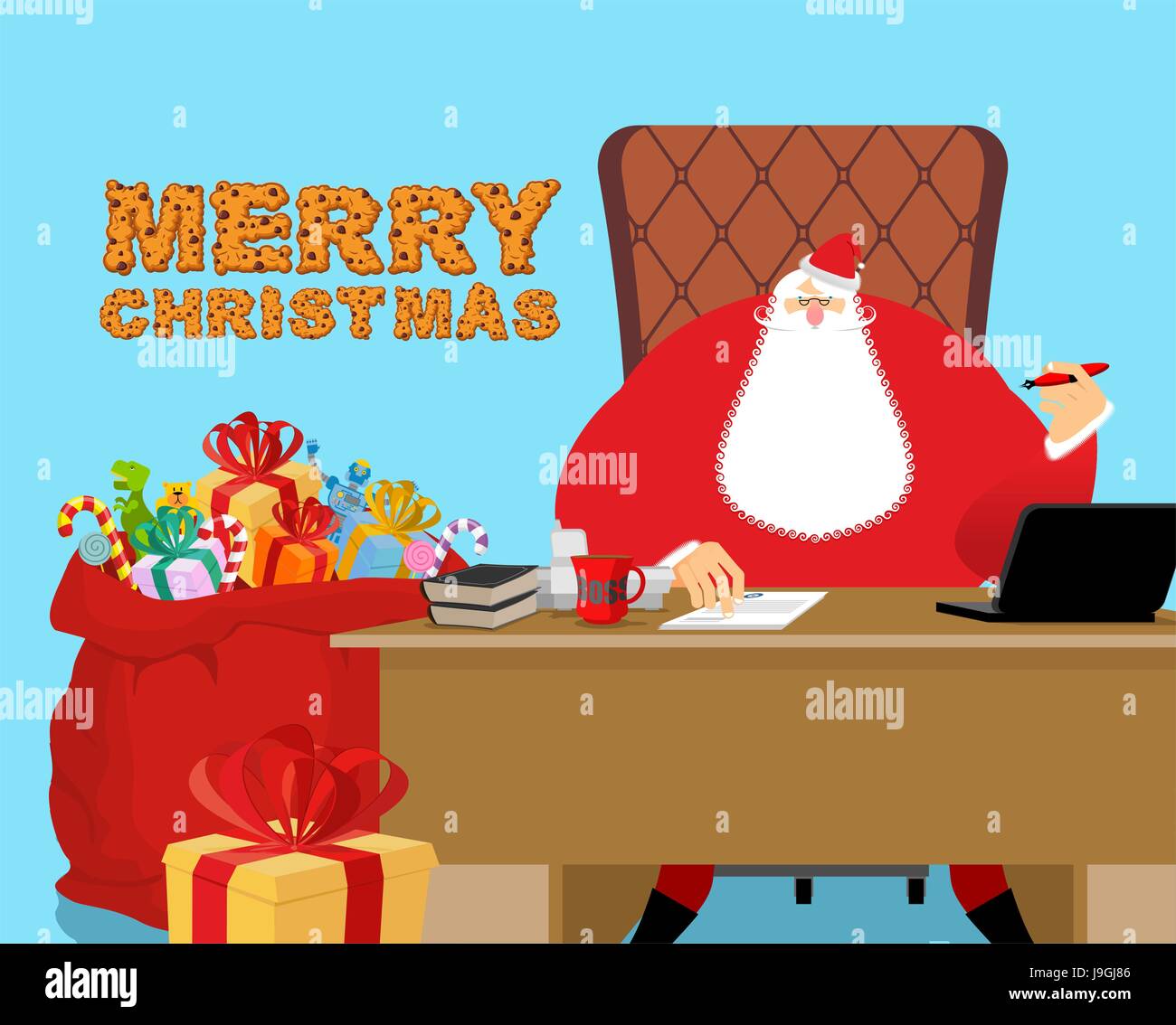 Santa desk Stock Vector Images - Alamy