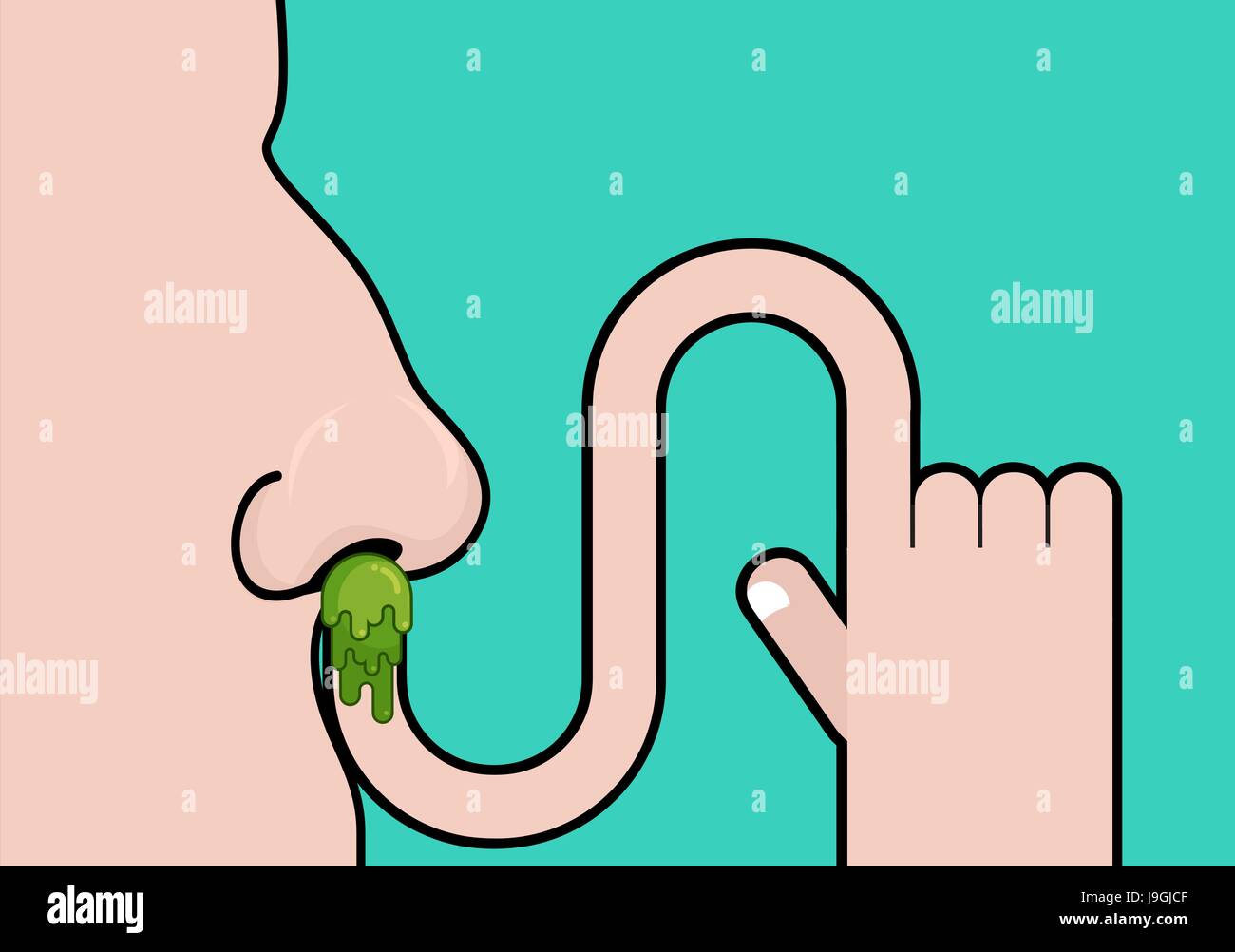 Nose picking snot Stock Vector Images - Alamy
