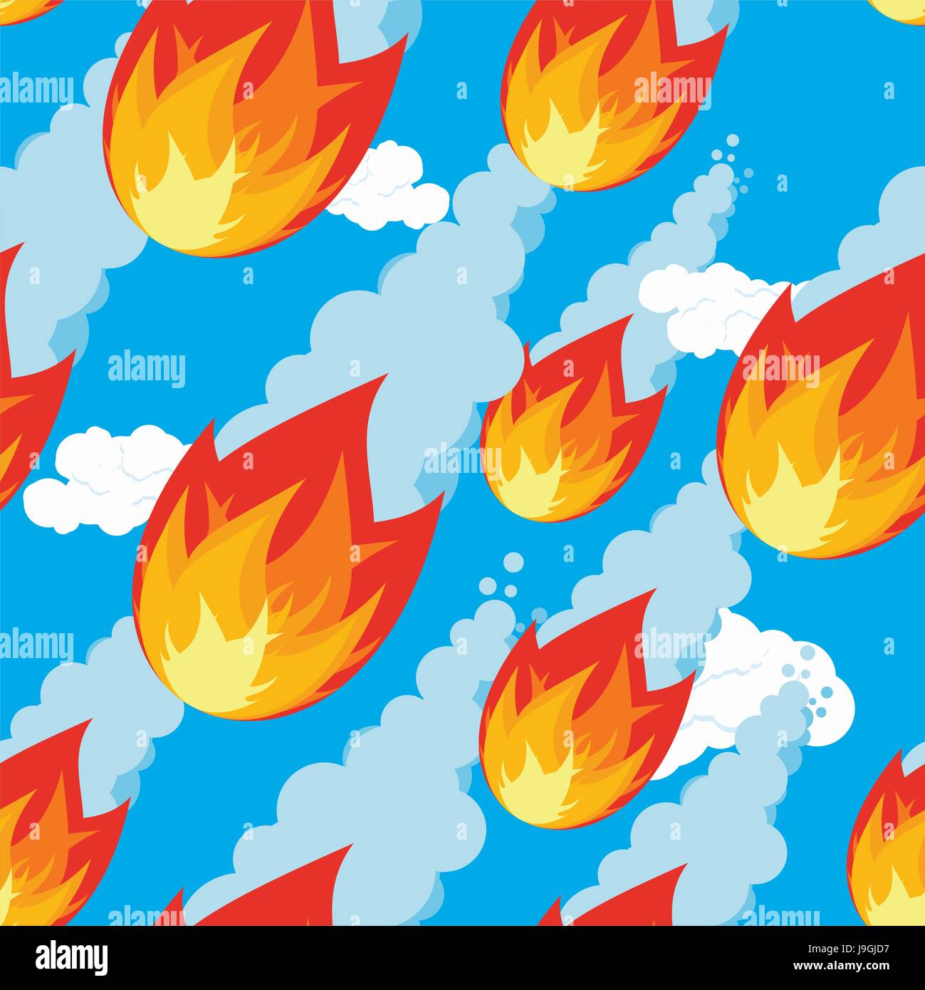 Meteor shower seamless pattern. falling Comet oranment. Texture of ...