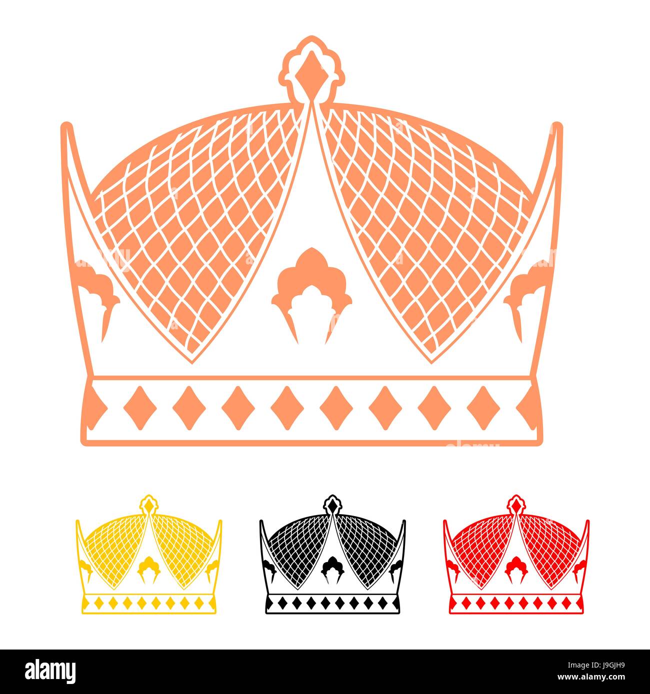 Crown flat style icon. Headdress symbol of monarchical power. Sign ...