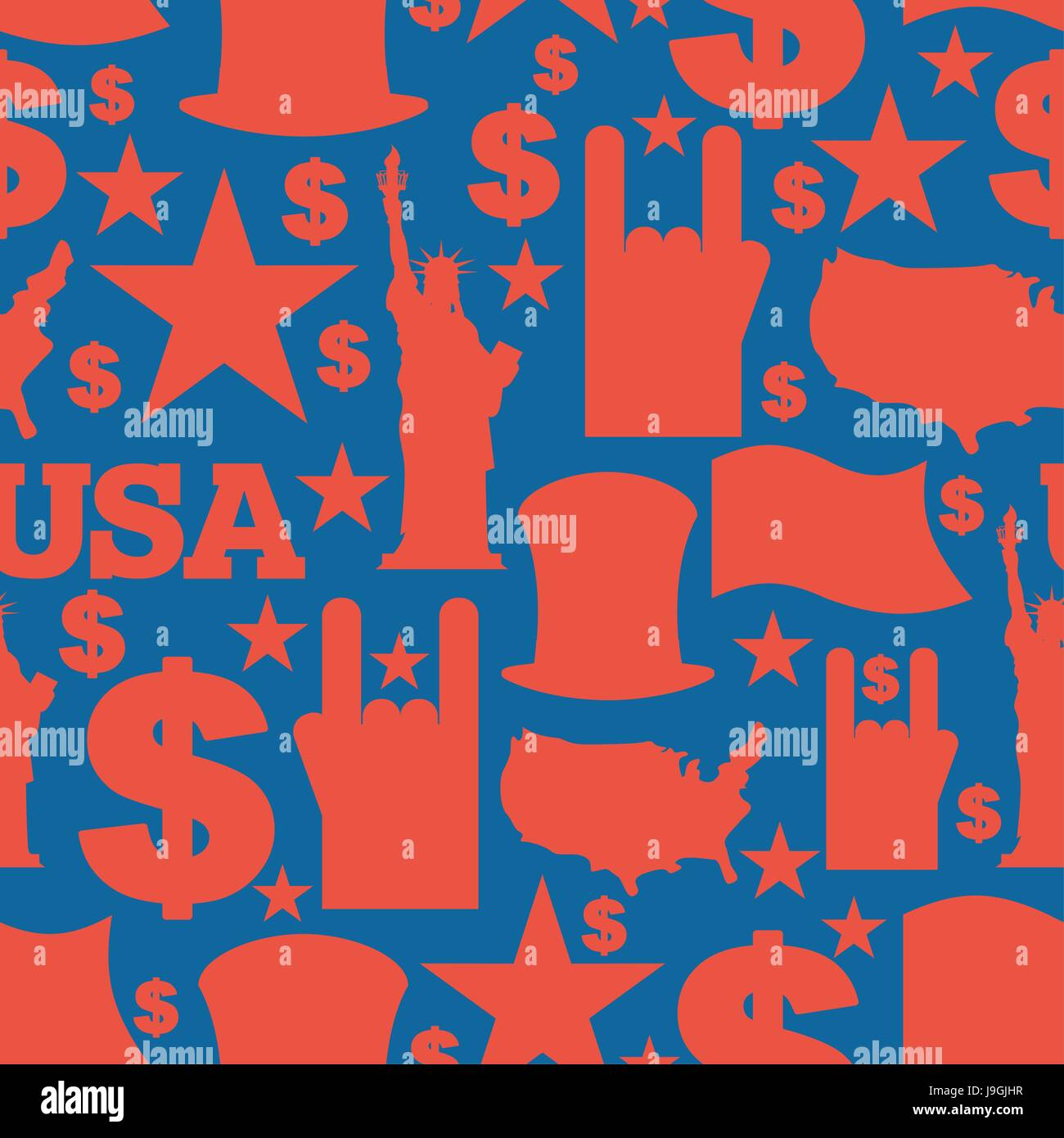 America symbols patriotic pattern. USA national ornament. State ...