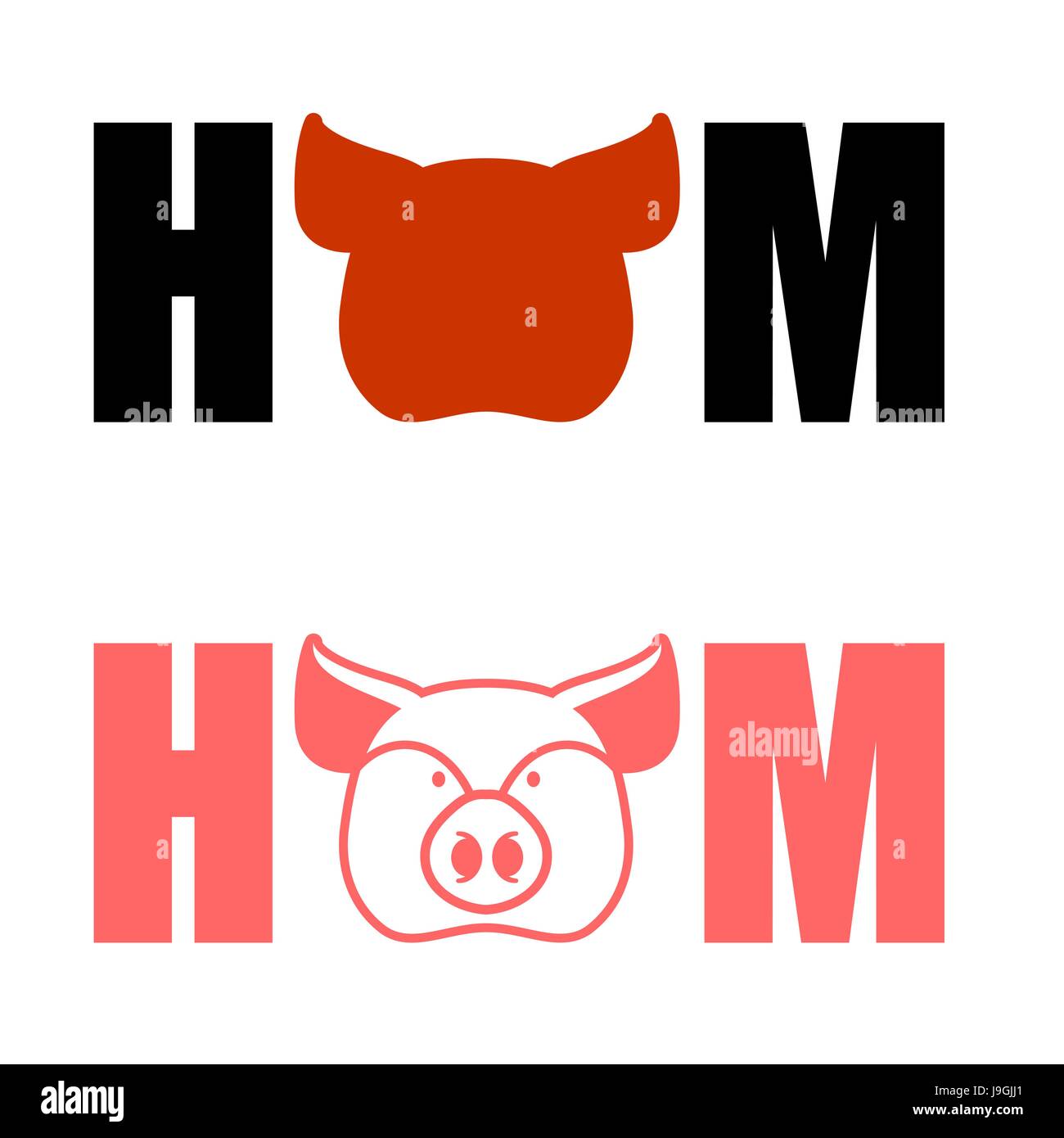 Hamon logo. Letters and pig head. Typography Stock Vector Image & Art ...