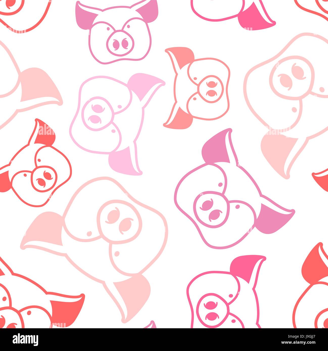 Pig seamless pattern. Boar head ornament. Pork texture. Cute farm ...