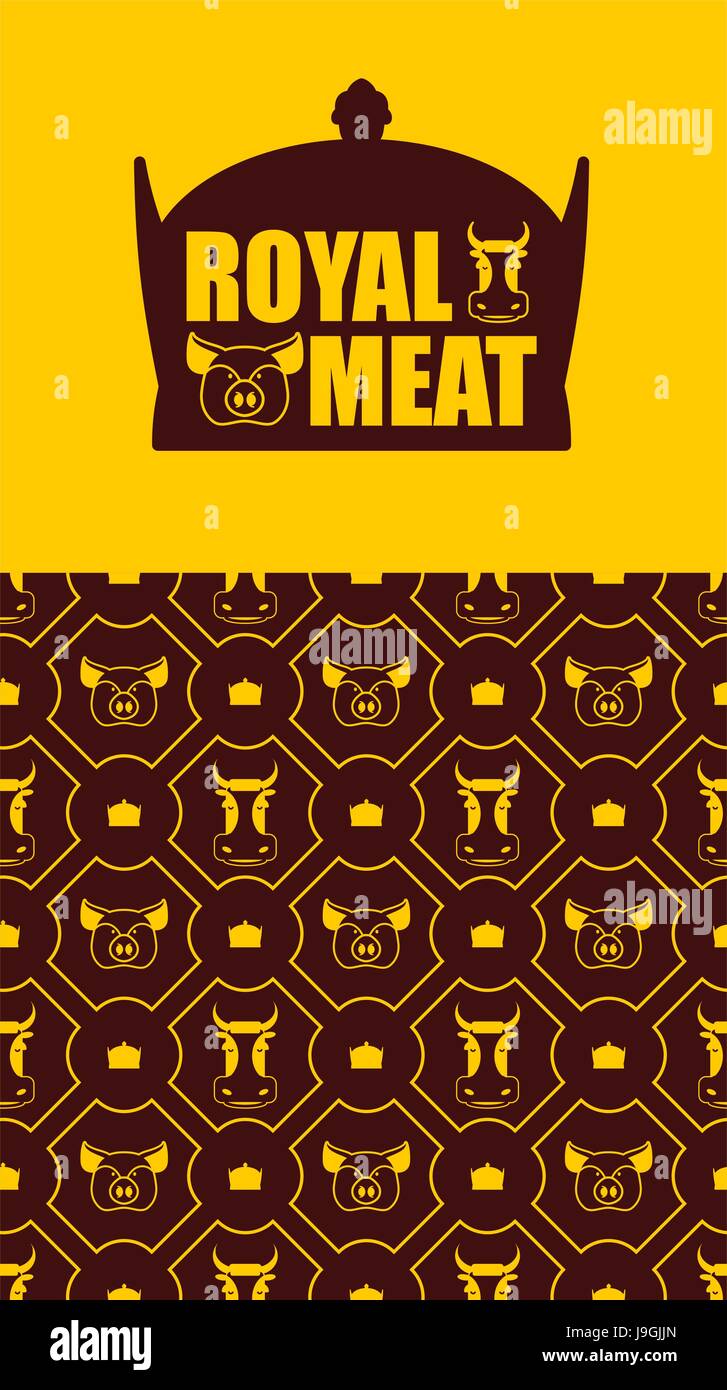 Royal meat. Excellent tasty beef and pork. Logo for farming and meat ...