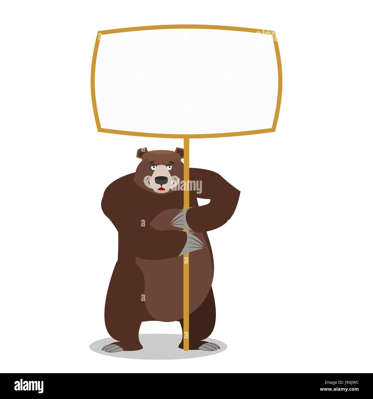 Cartoon bear holding blank sign Stock Vector Images - Alamy