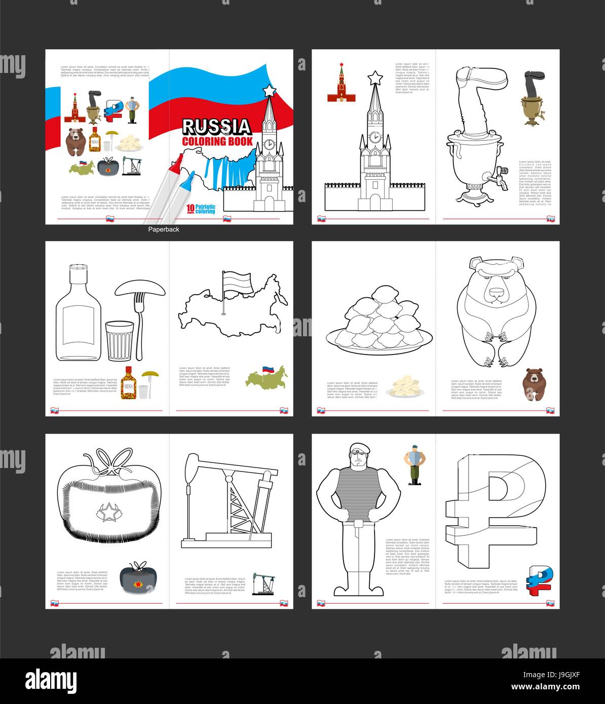 Russia coloring book. Patriotic book for coloring. Russian National ...