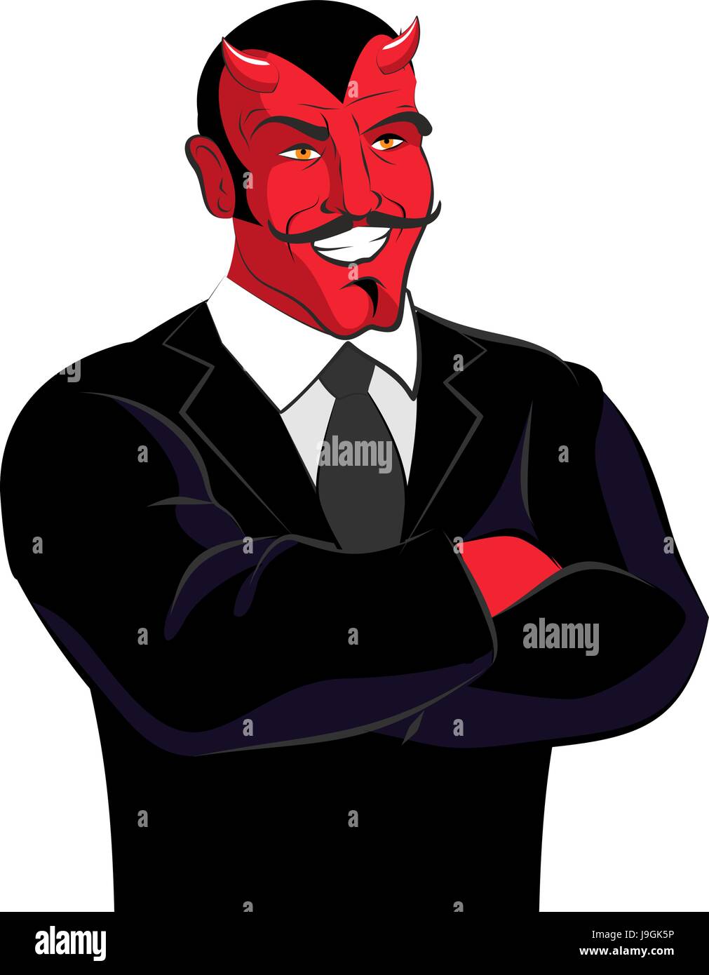 Devil in black business suit. Satan businessman. Red lucifer with ...