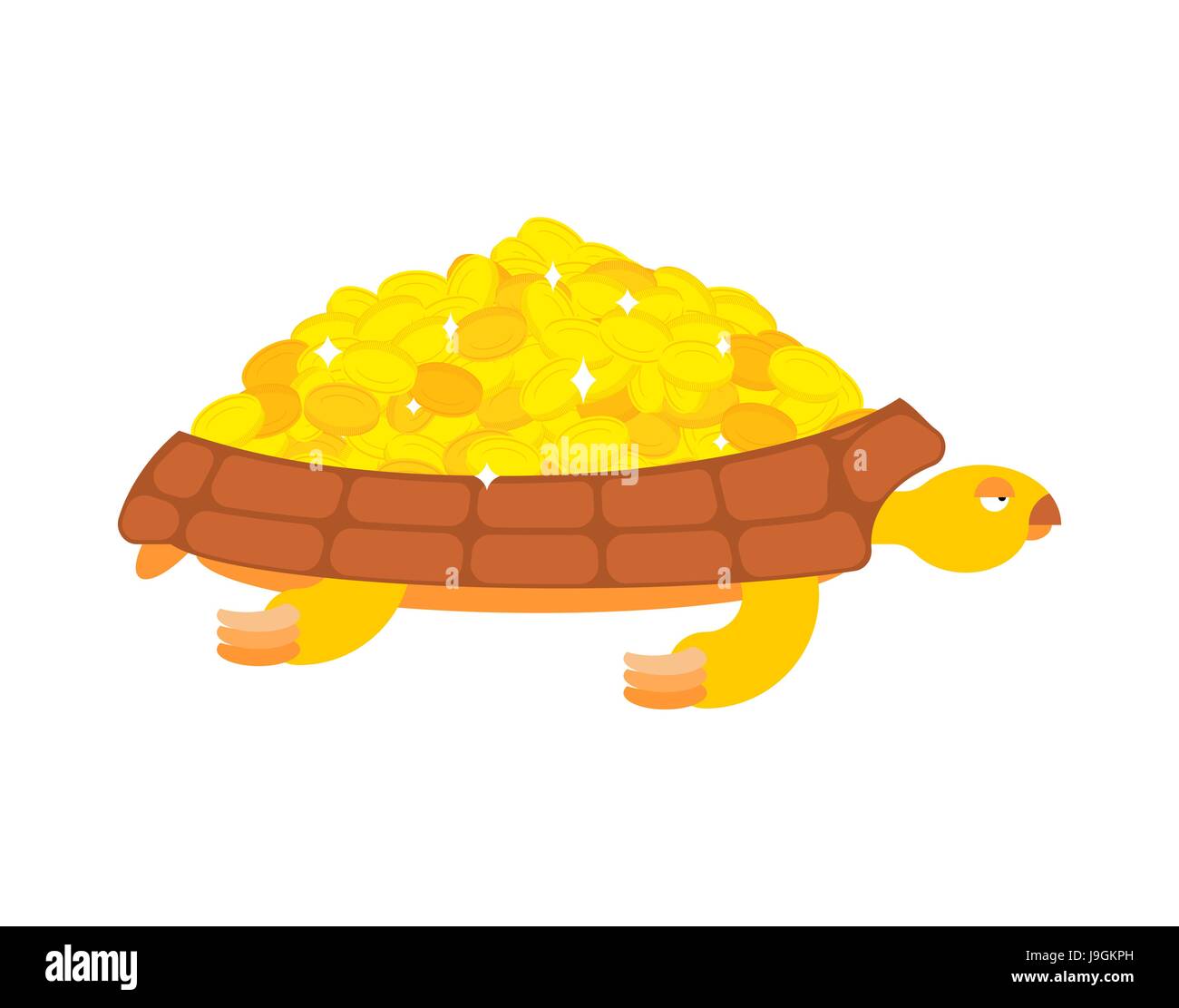 Golden coin turtle Stock Vector Images - Alamy