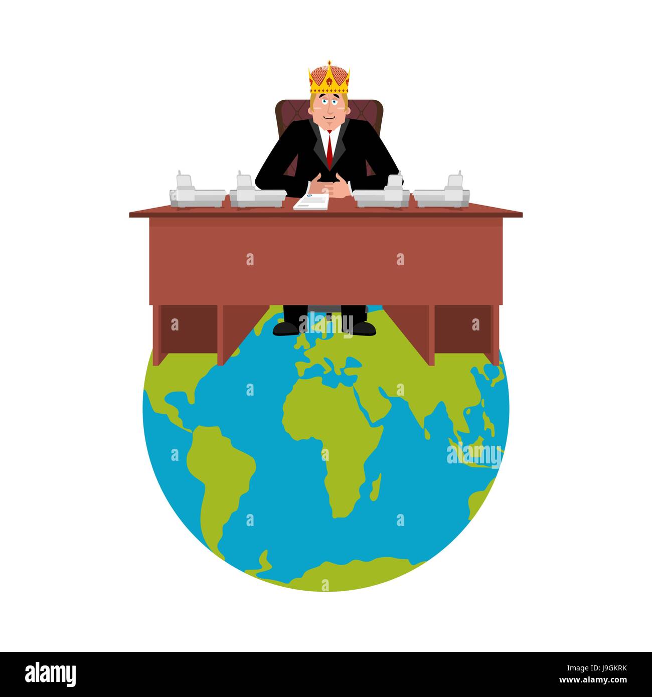 President of world in crown . Modern King is a businessman. Big Boss ...