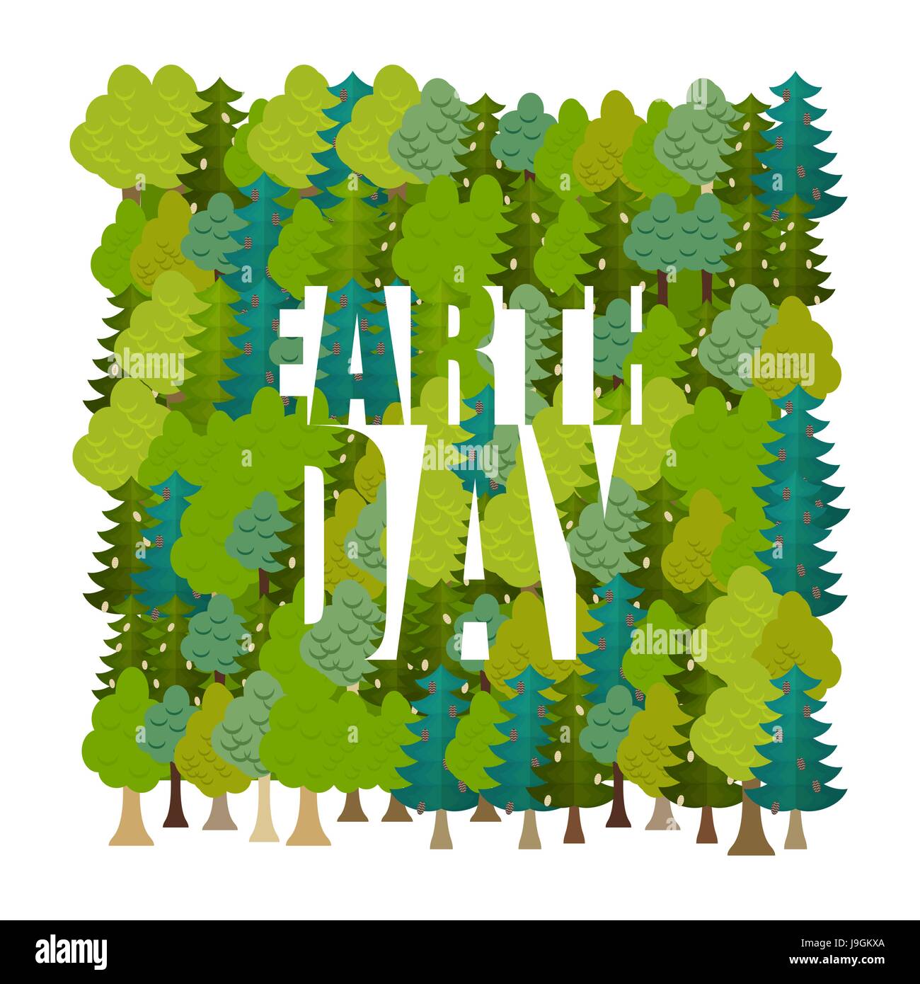 Earth Day. Lettering and forest. Trees and typography. International ...