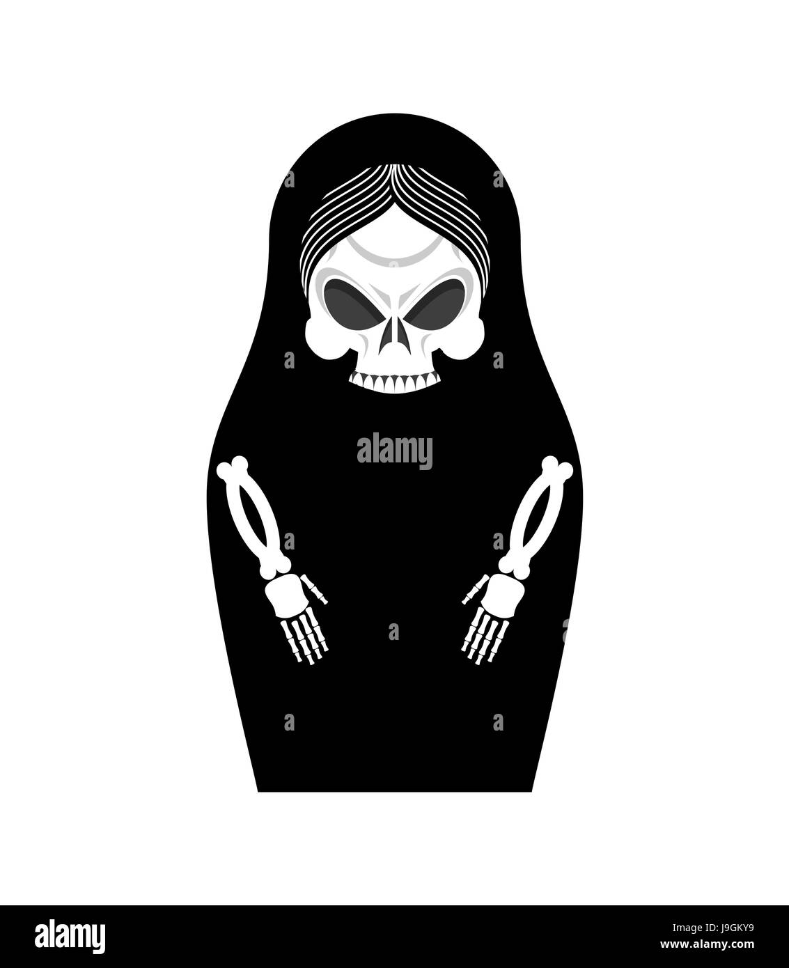 Matrioshka skull. Russian folk doll death. National Nested doll grim ...