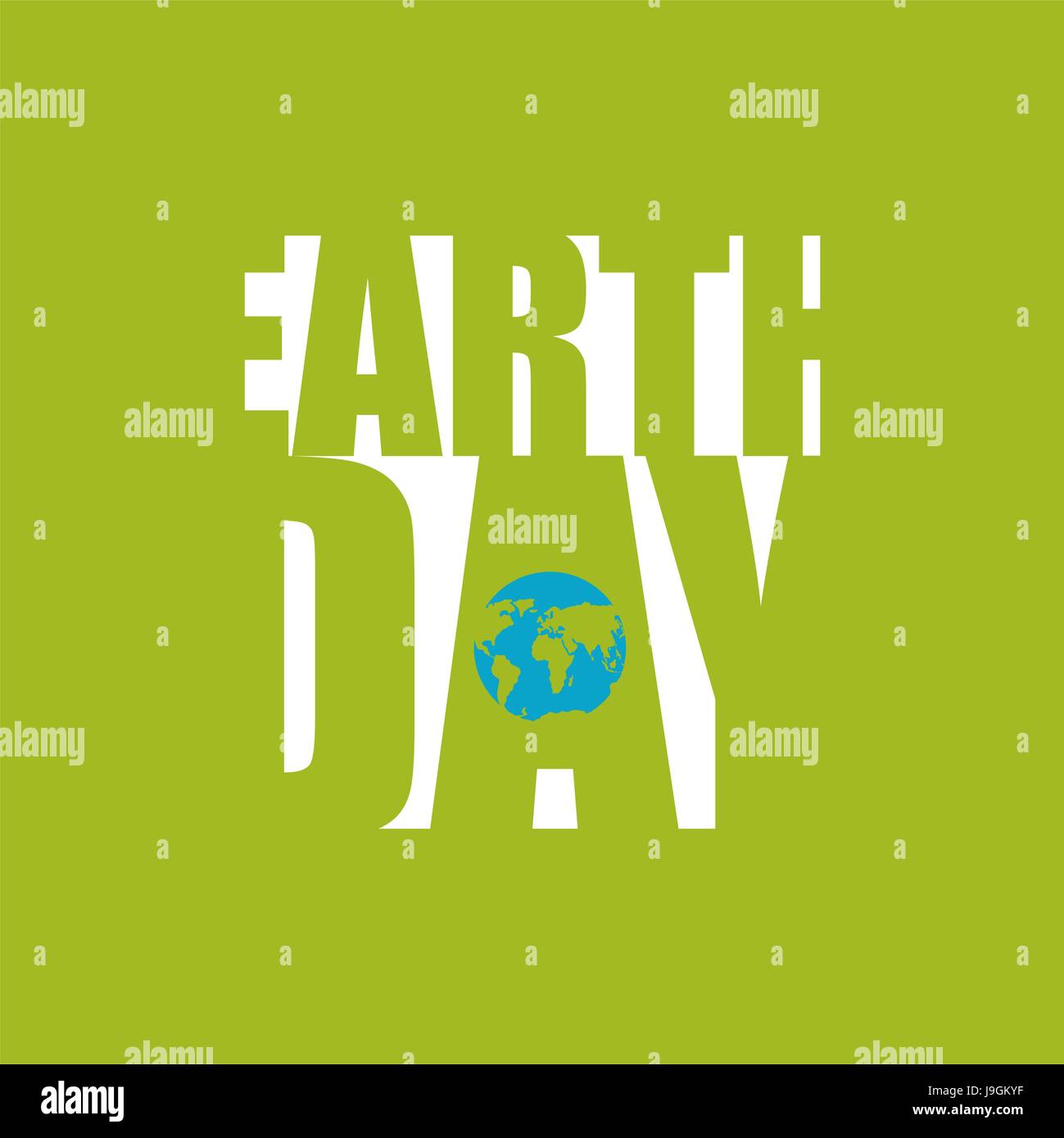Earth Day. Planet and silhouette of letters. Festive Lettering ...