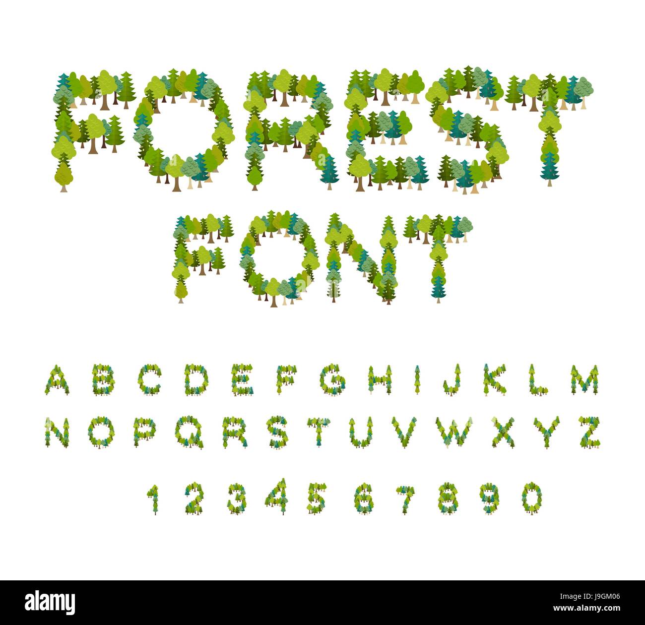 Forest font. Tree alphabet. Letter from Tree. Nature alphabet. Eco ...