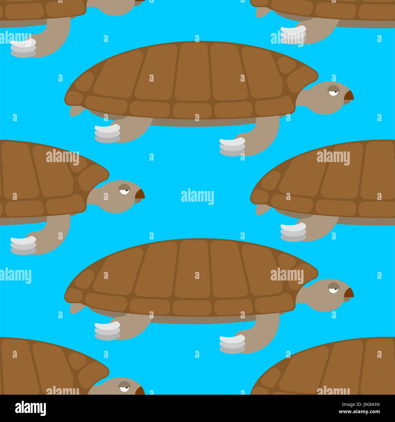 Water Turtle seamless pattern. Marine animal ornament. Reptile with ...