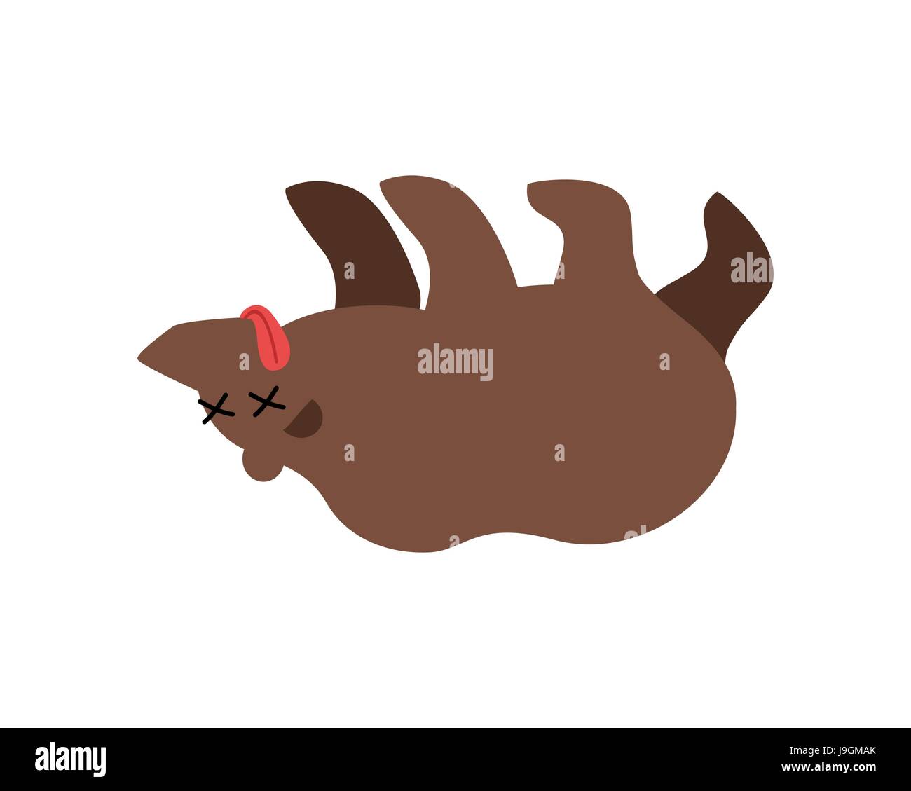 Dead bear. wild animal deceased. Corpse of grizzly Stock Vector Image ...