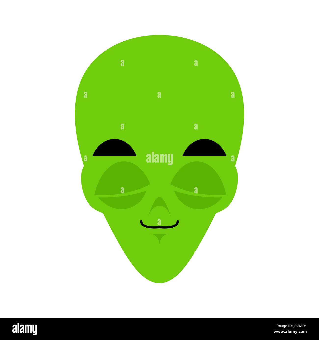 UFO sleeping Emoji. Green alien face asleep emotion. martian avatar ...
