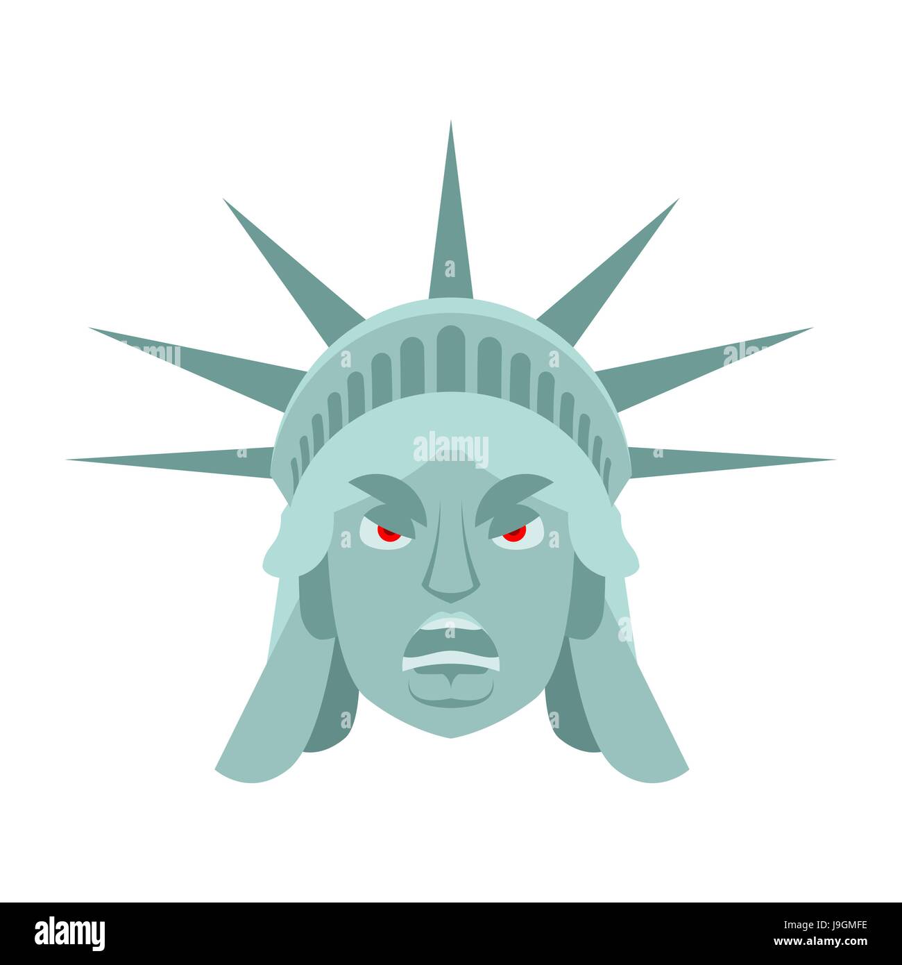 Statue of Liberty angry Emoji. US landmark statue face Aggressive ...
