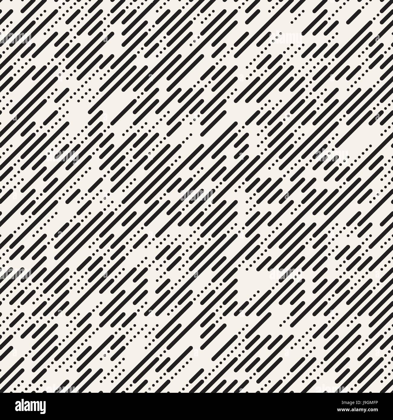 Vector Seamless Black And White Irregular Lines Grid Pattern. Trendy ...