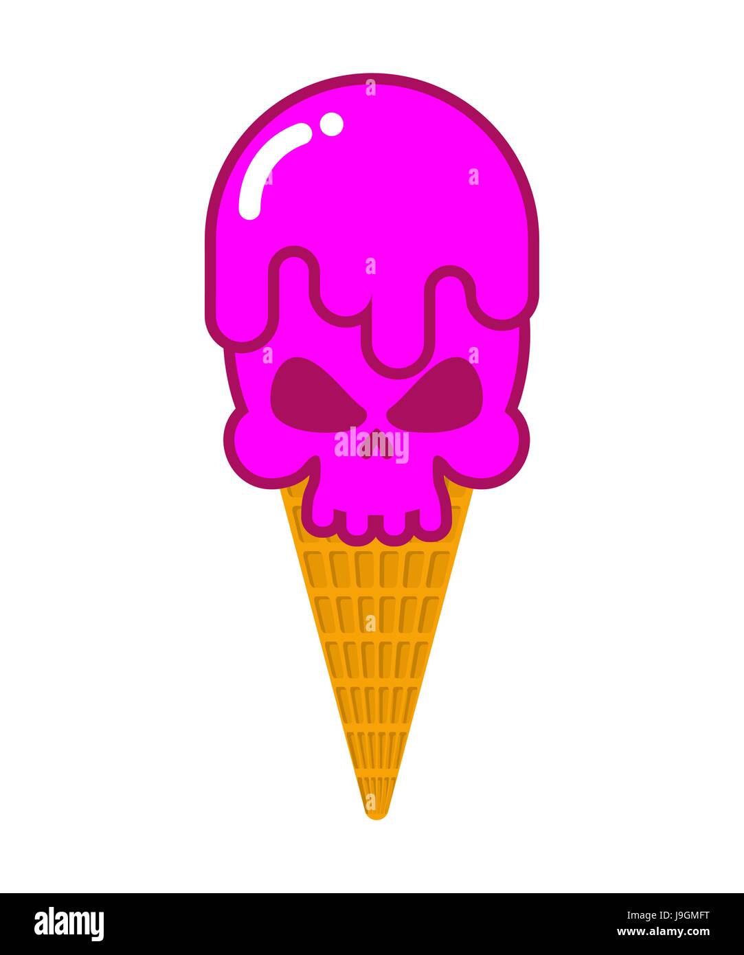 Skull ice cream. skeleton head sweetness. Dangerous sweet Stock Vector ...