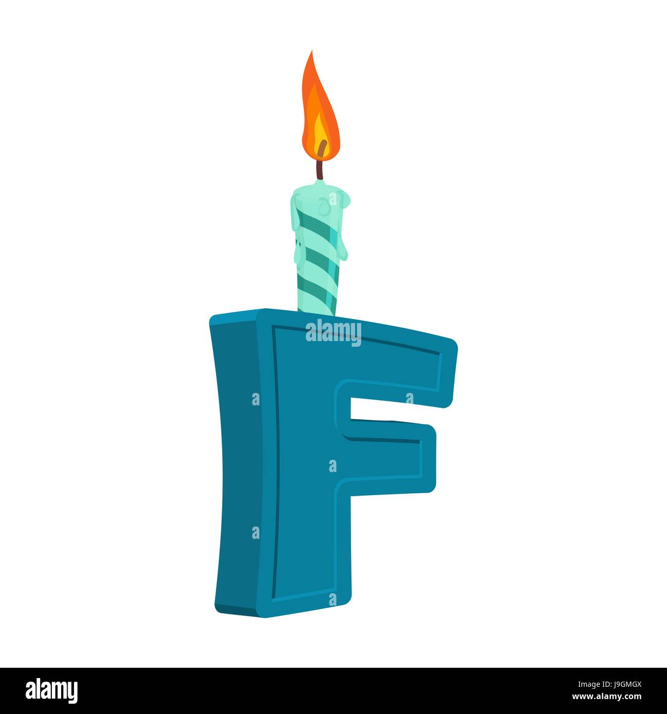 Letter F birthday font. Letter and candle. anniversary alphabet sign ...