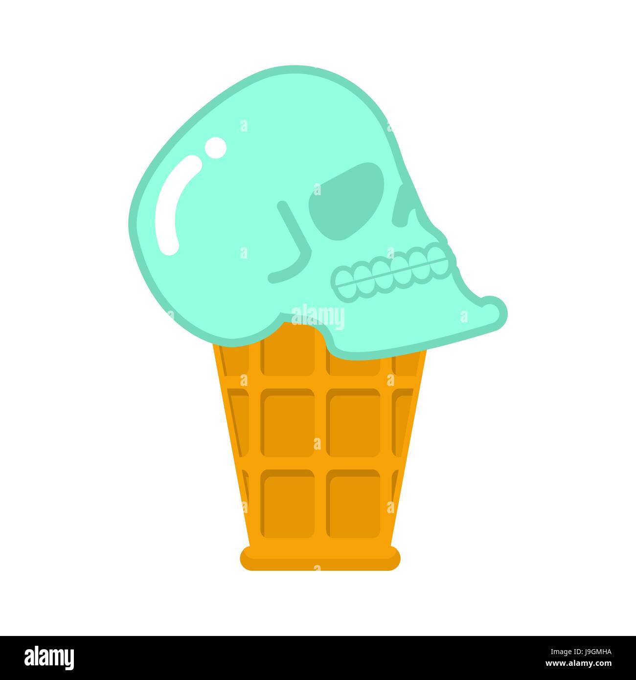 Skull ice cream. skeleton head sweetness. Dangerous sweet Stock Vector ...