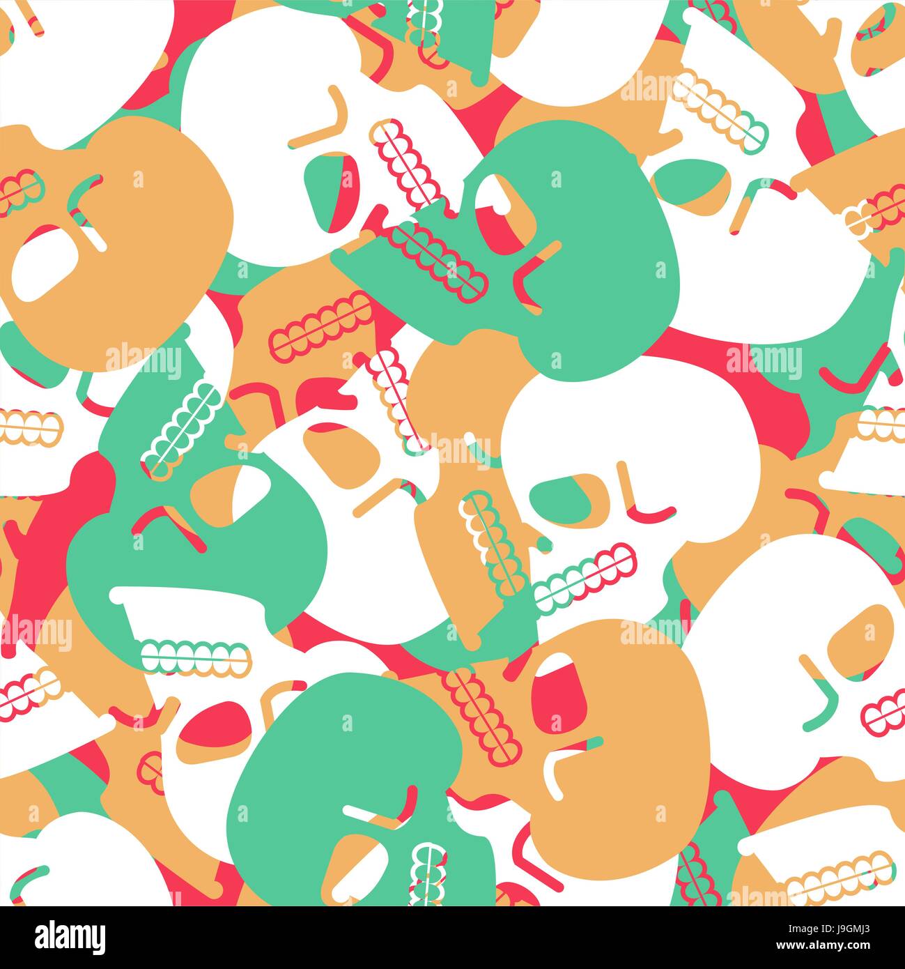 Skull seamless pattern. texture skeleton head. Skulls ornament. bone ...