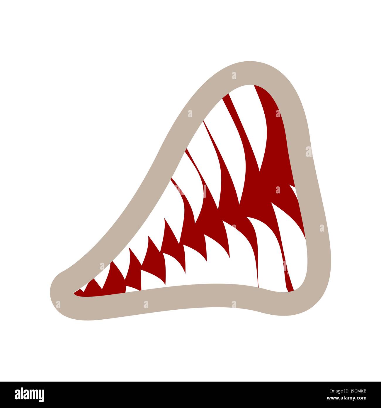 Mouth and teeth growl isolated. animal Jaws on white background Stock ...