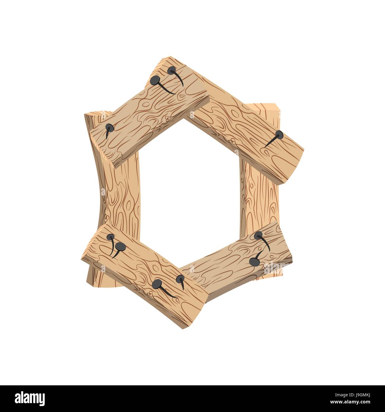 letter O wood board font. plank and nails alphabet. Lettering of boards ...
