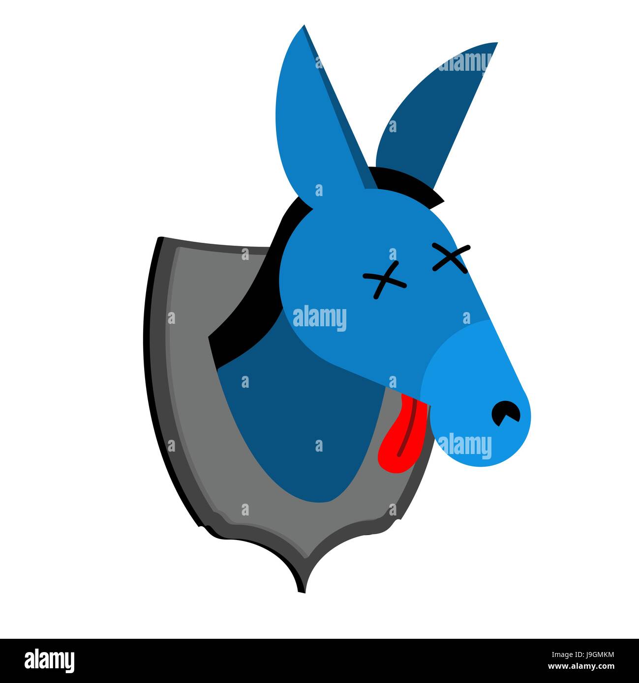 Blue donkey hunter trophy Democrat in office of Republicans. Political ...