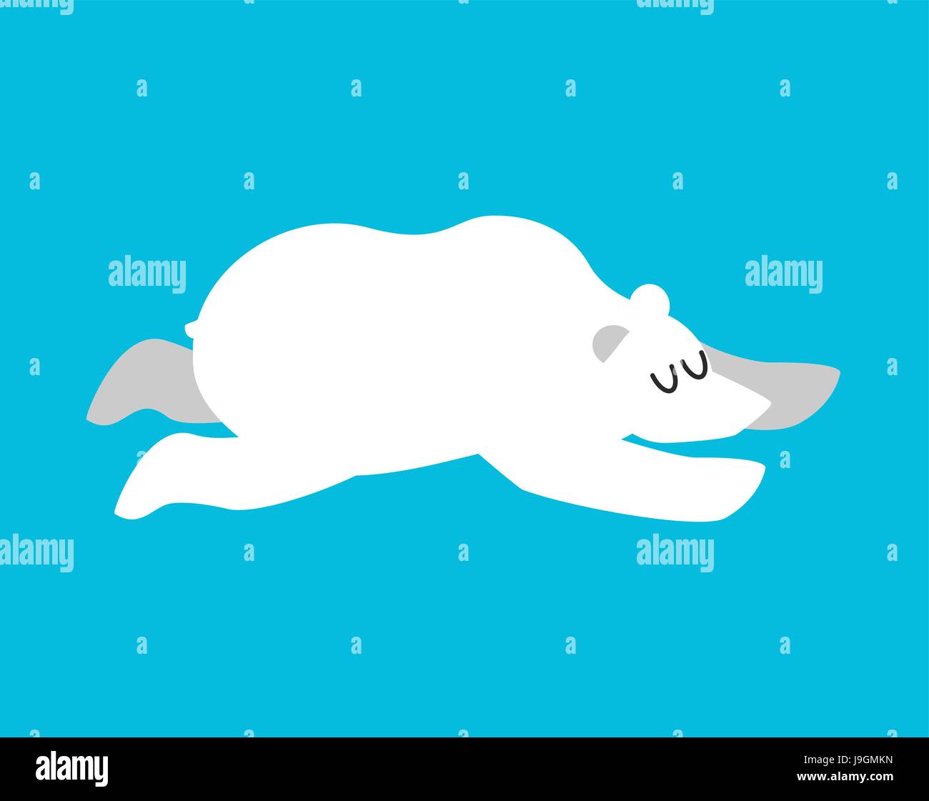 Sleeping polar bear. Arctic and Antarctic animals sleep. Sleepy wild ...