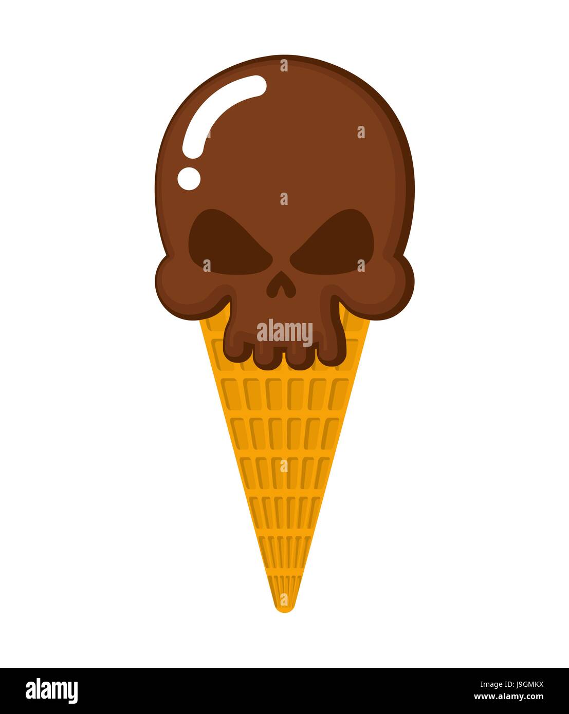 Skull ice cream. skeleton head sweetness. Dangerous sweet Stock Vector ...
