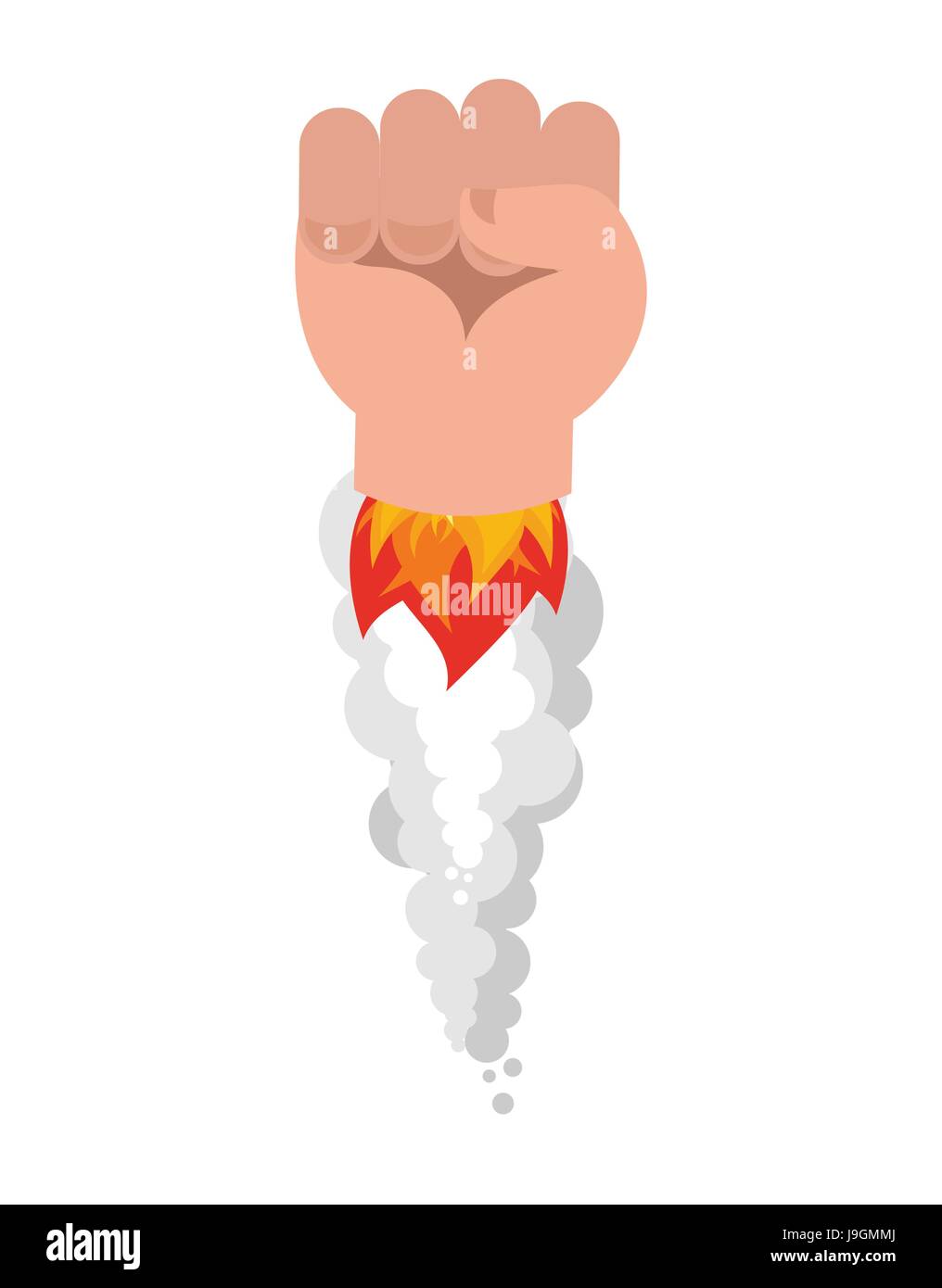 fist rocket. Fighting rocket Head. flaming punch Stock Vector Image ...