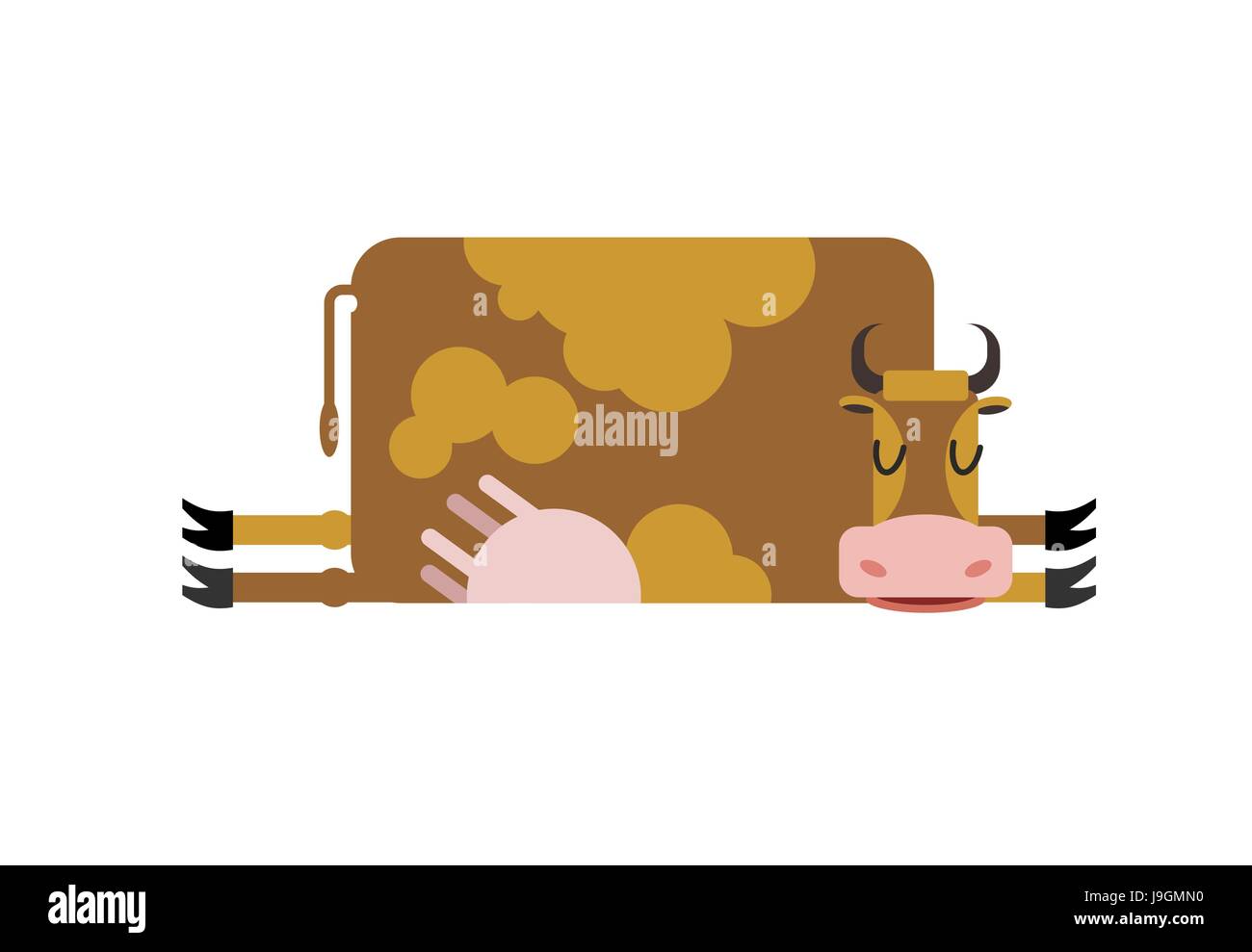 Sleeping cow. farm animal is asleep. Sleepy cattle Stock Vector Image ...