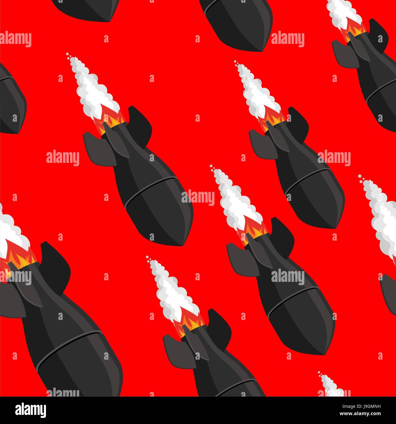 Air bomb seamless pattern. Fighting rocket background. Military bomb ...
